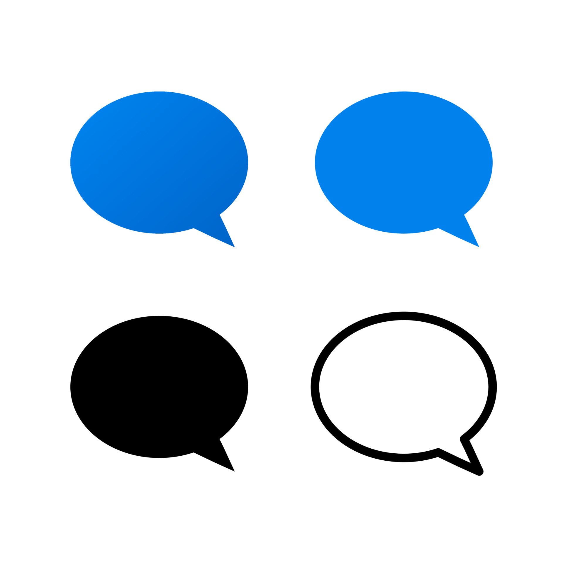 Chat bubble, message icon set isolated on white background. 15304847 ...