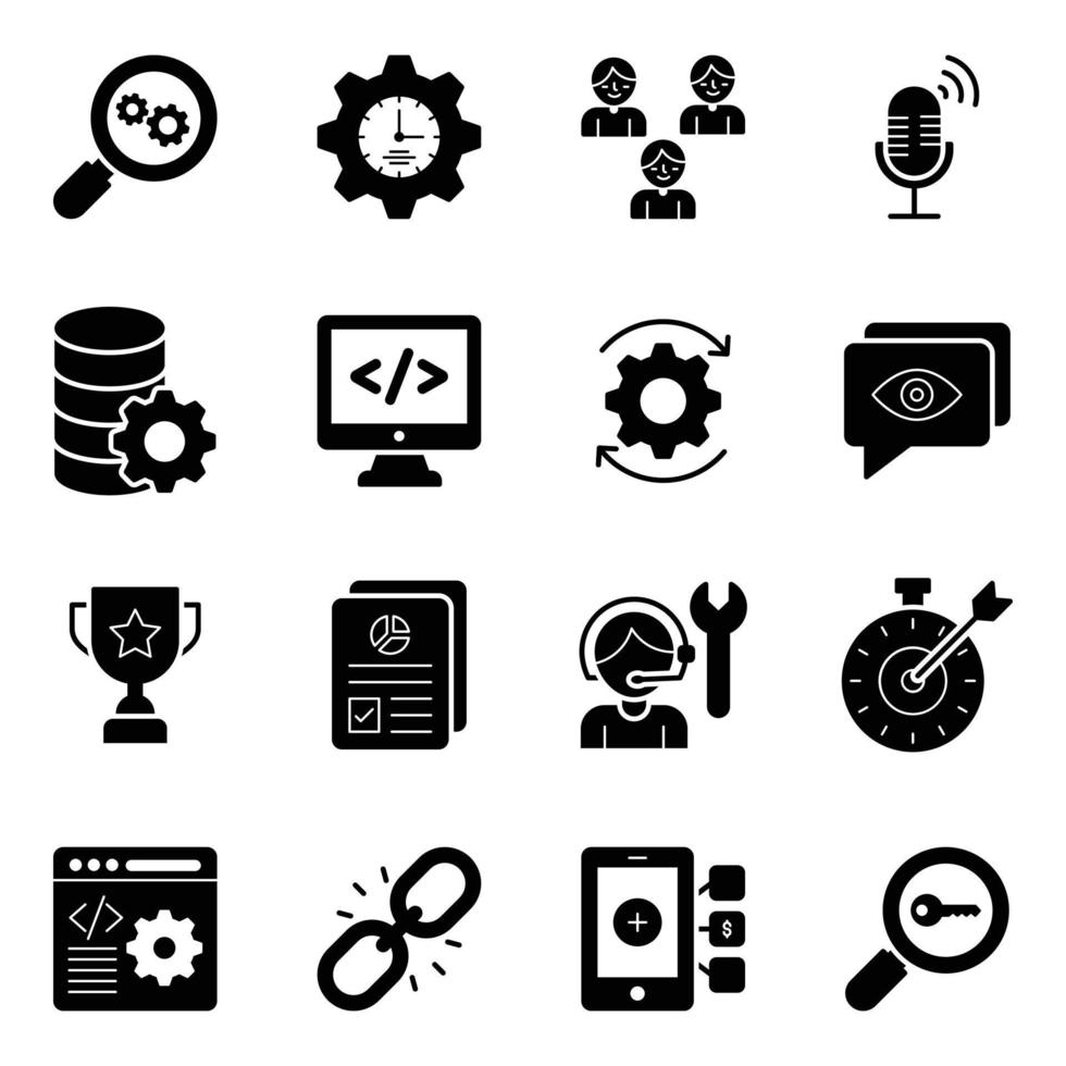 Online Work Solid Vectors Pack 15304945 Vector Art at Vecteezy