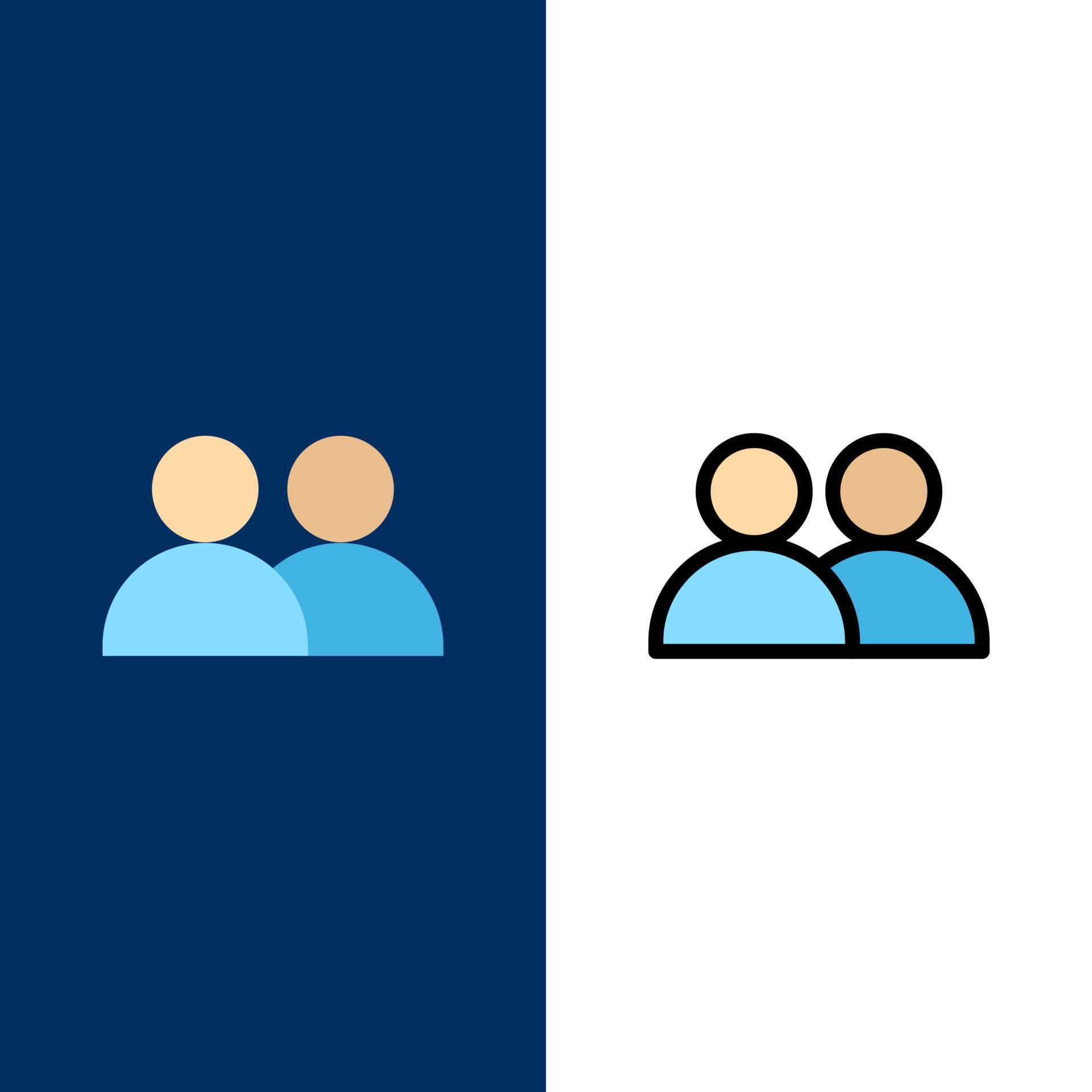 Add Contact User Twitter Icons Flat And Line Filled Icon Set Vector