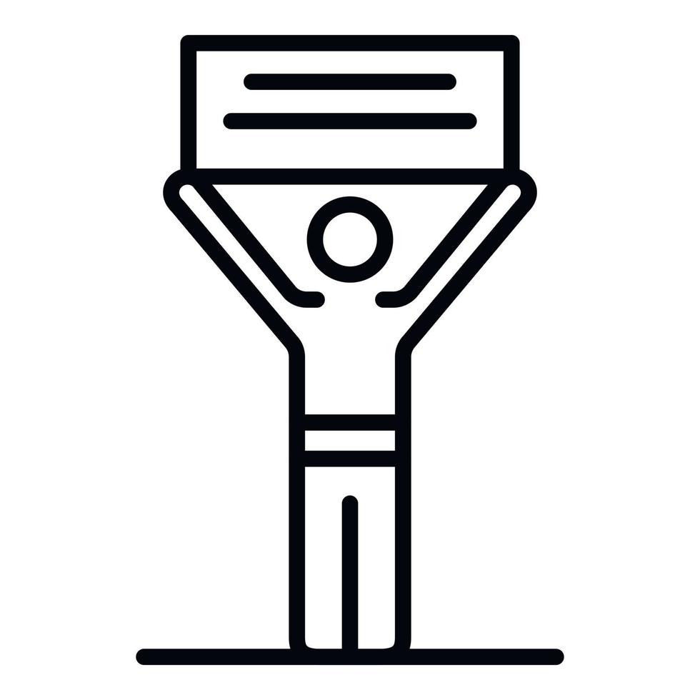 Man Demonstration Banner Icon Outline Style 15306926 Vector Art At