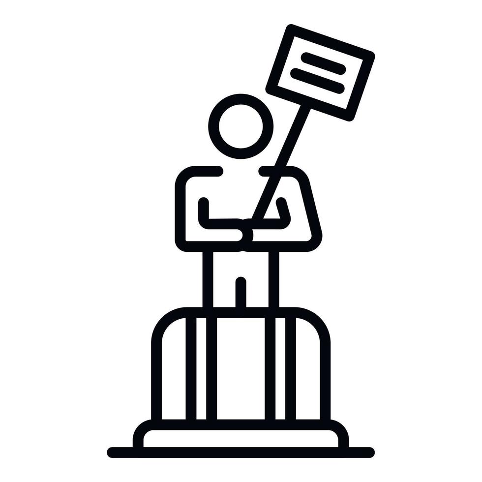 Man Protest Banner Icon Outline Style 15306980 Vector Art At Vecteezy