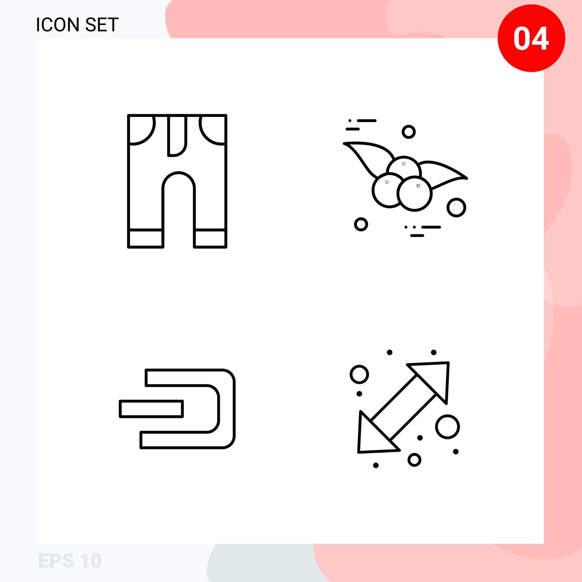 Vector Pack Of 4 Icons In Line Style Creative Outline Pack Isolated On White Background For Web