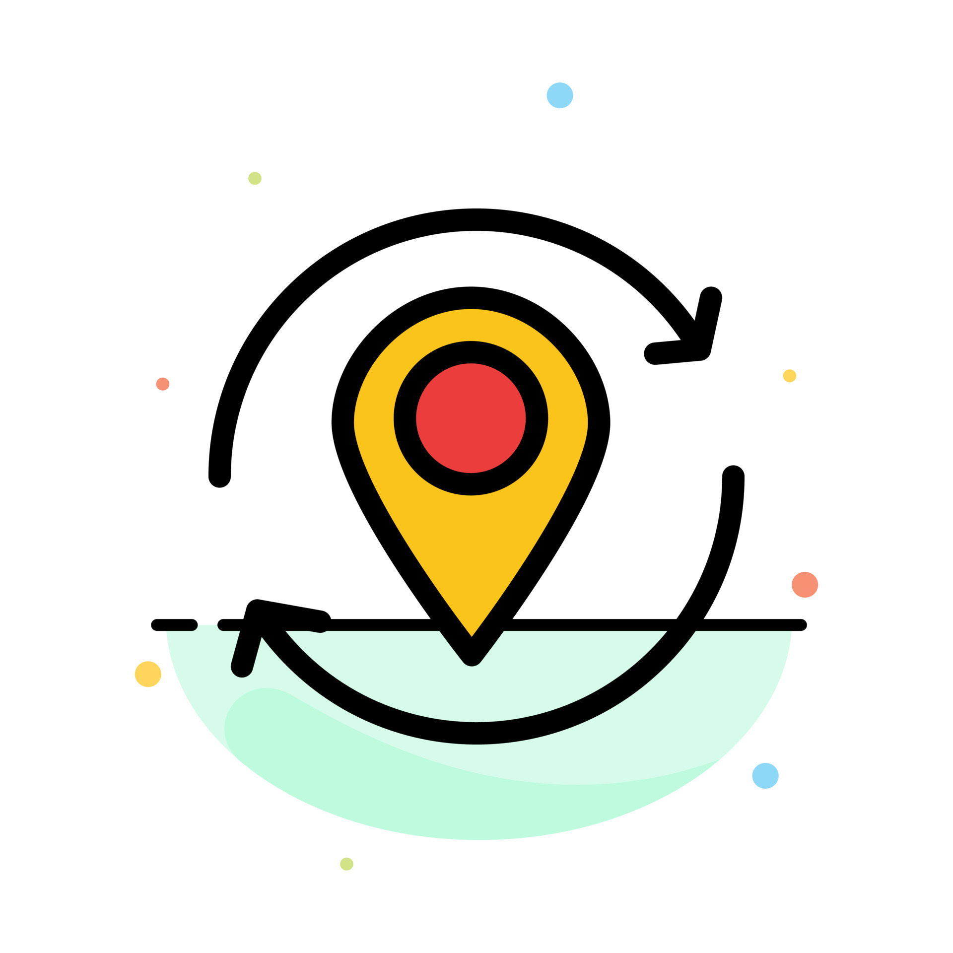 Arrow Location Map Marker Pin Abstract Flat Color Icon Template