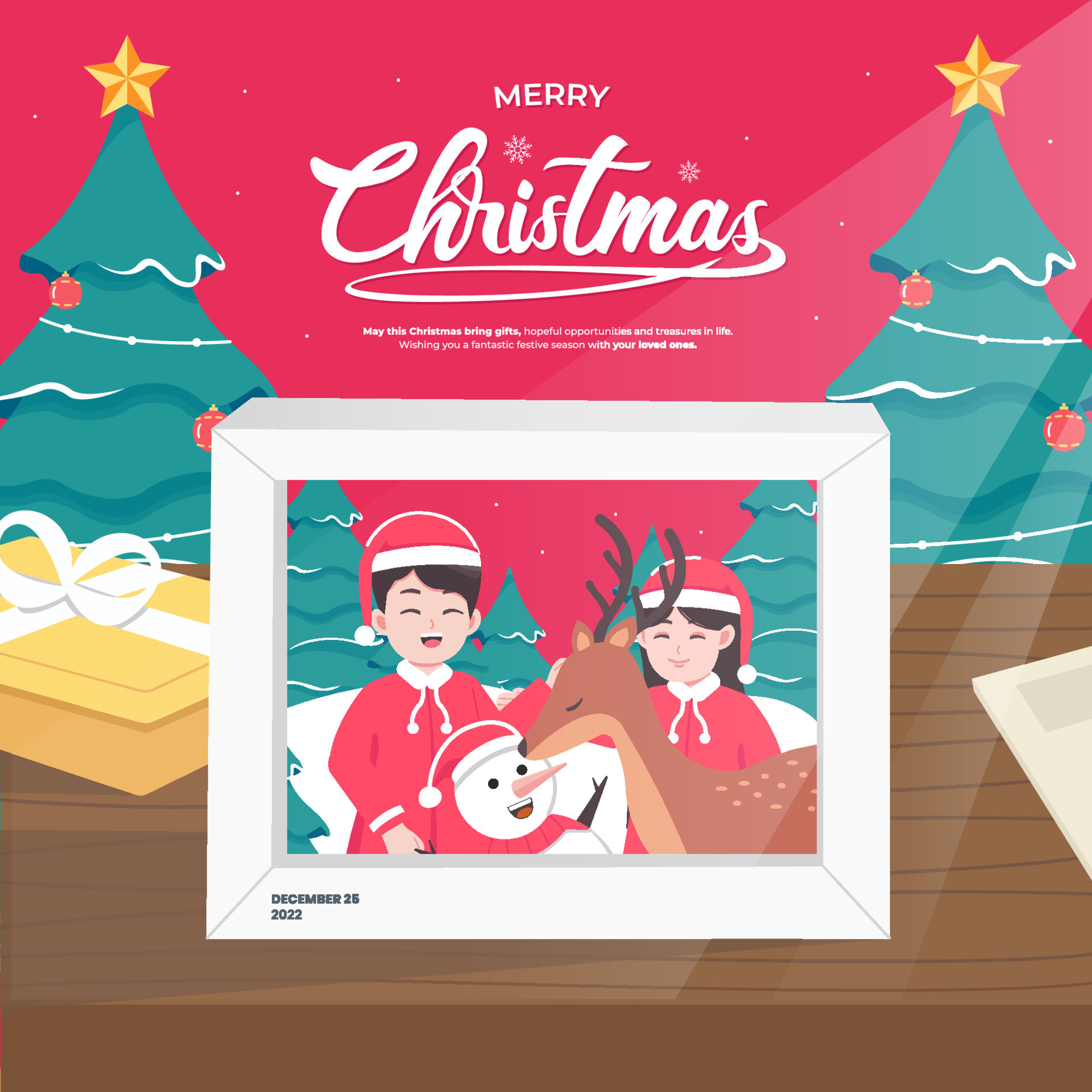 Christmas vector concept illustration poster 15310448 Vector Art at ...