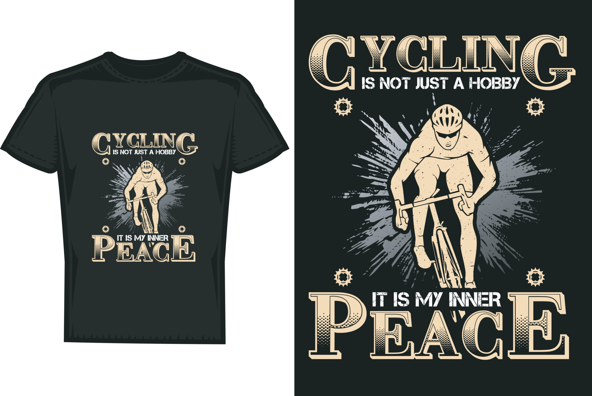 Cycling Tshirt Design With Quotation Tshirt Template Dark Silhouette