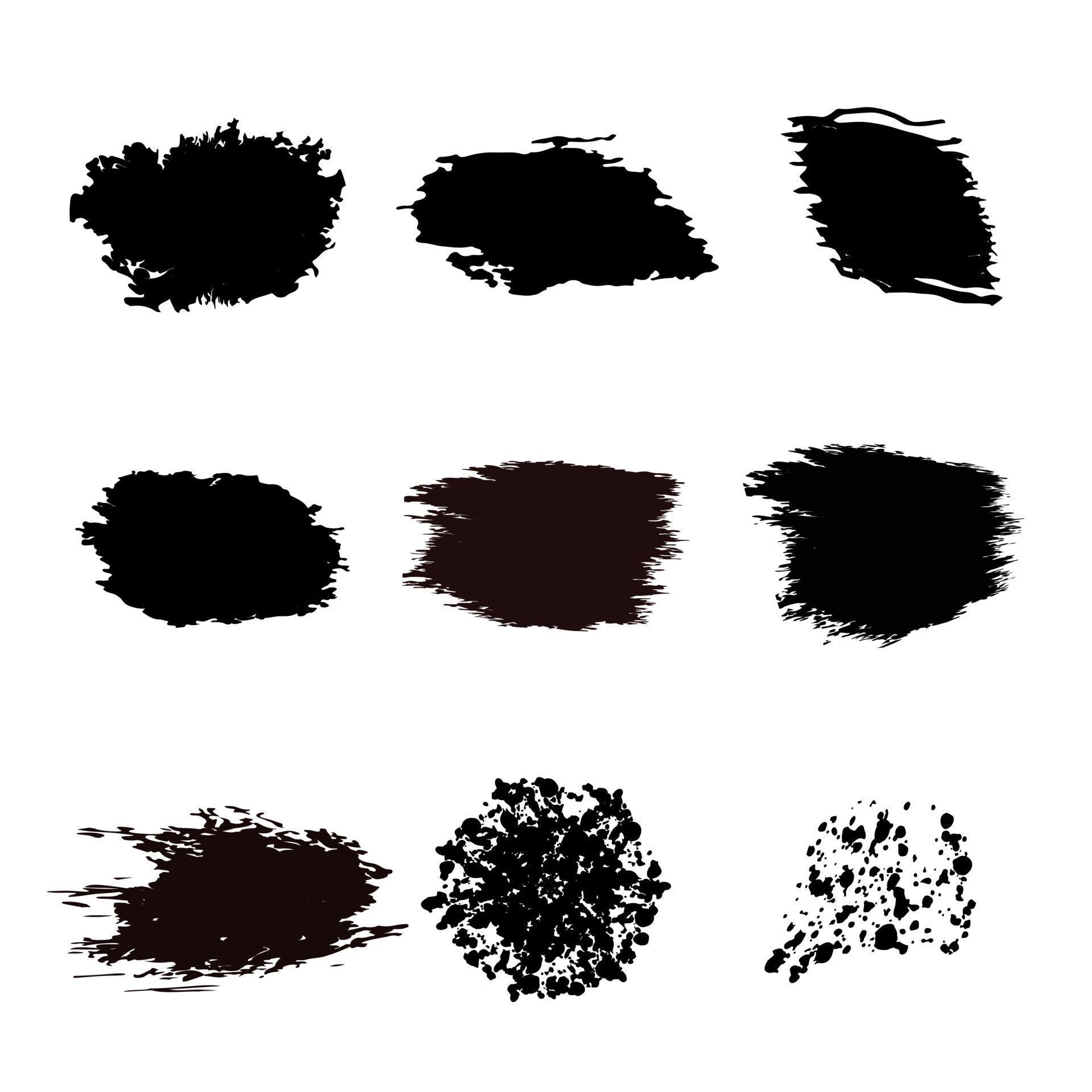 Abstract set of ink splatters. Isolated vector illustration for your ...