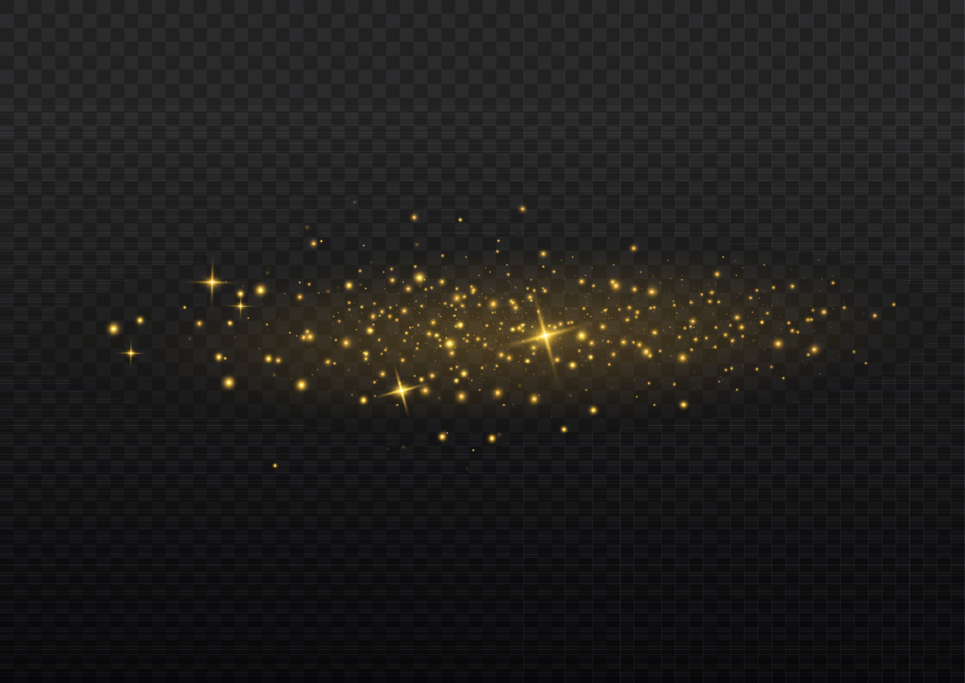 Vector sparkles. Gold dust. Yellow sparks shine light effect. Christmas abstract smoke and wind ...