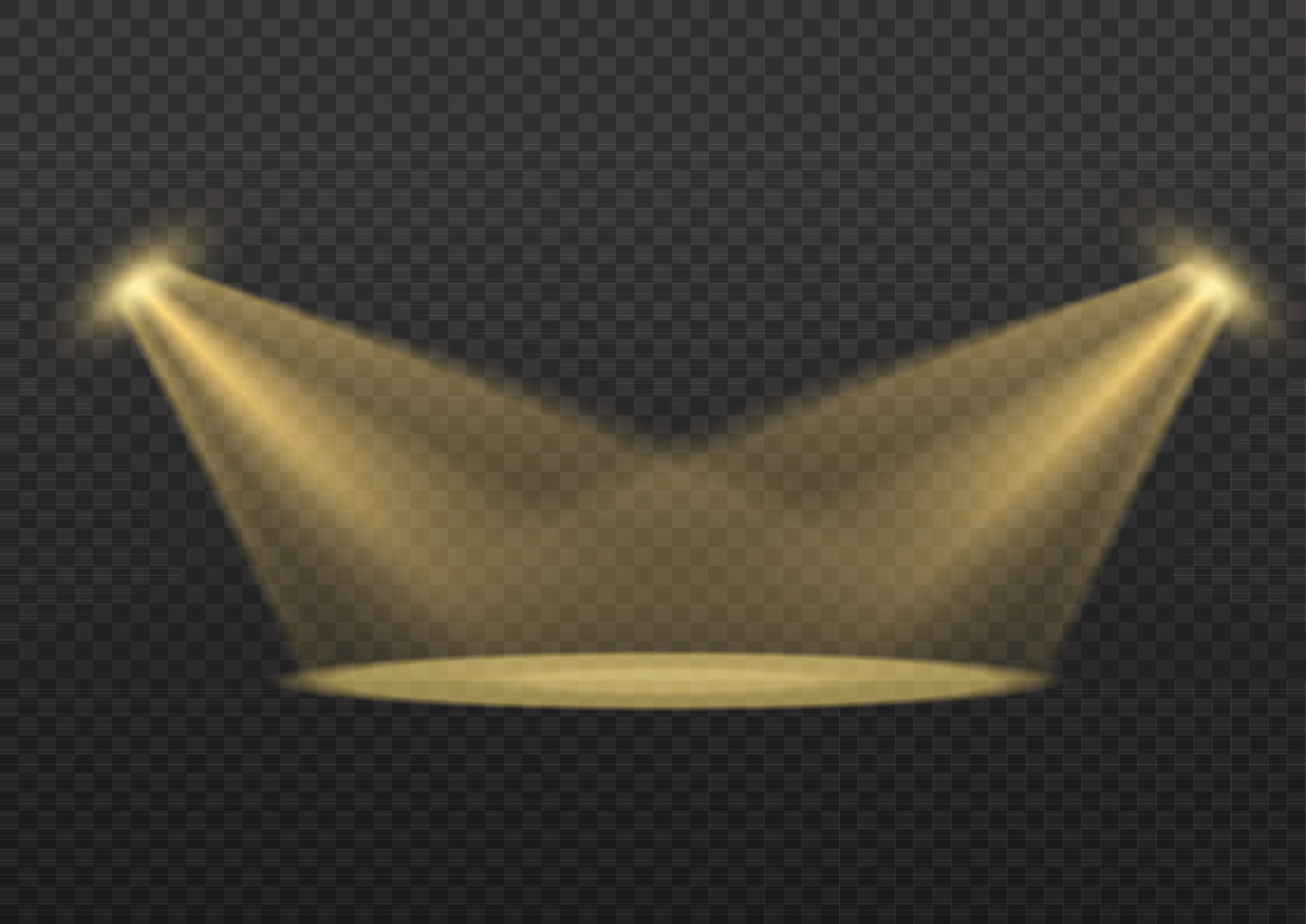 Vector spotlight. Yellow color light effect. Glowing isolated golden ... Vector spotlight. Yellow color light effect. Glowing isolated golden ...