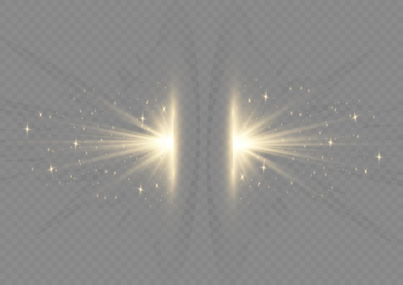 Vector spotlight. Yellow color light effect. Glowing isolated golden ... Vector spotlight. Yellow color light effect. Glowing isolated golden ...