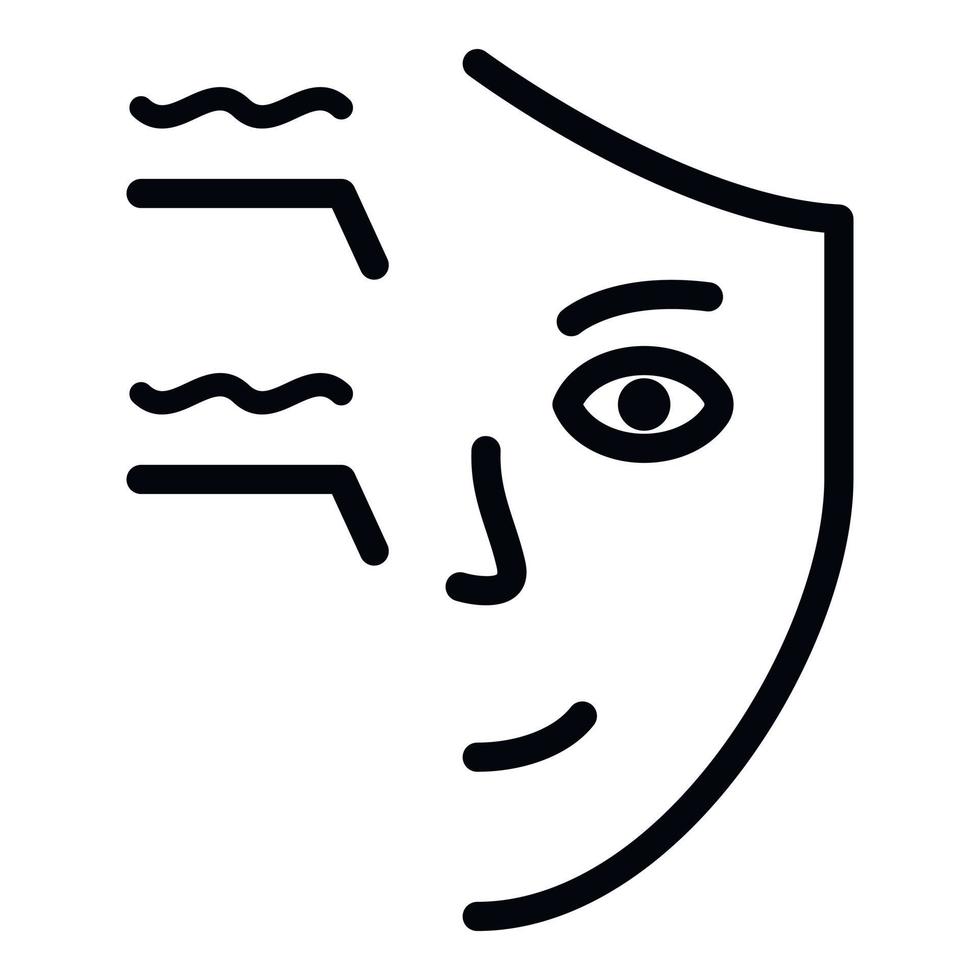 Biometric Face Recognition Icon Outline Style 15313428 Vector Art At