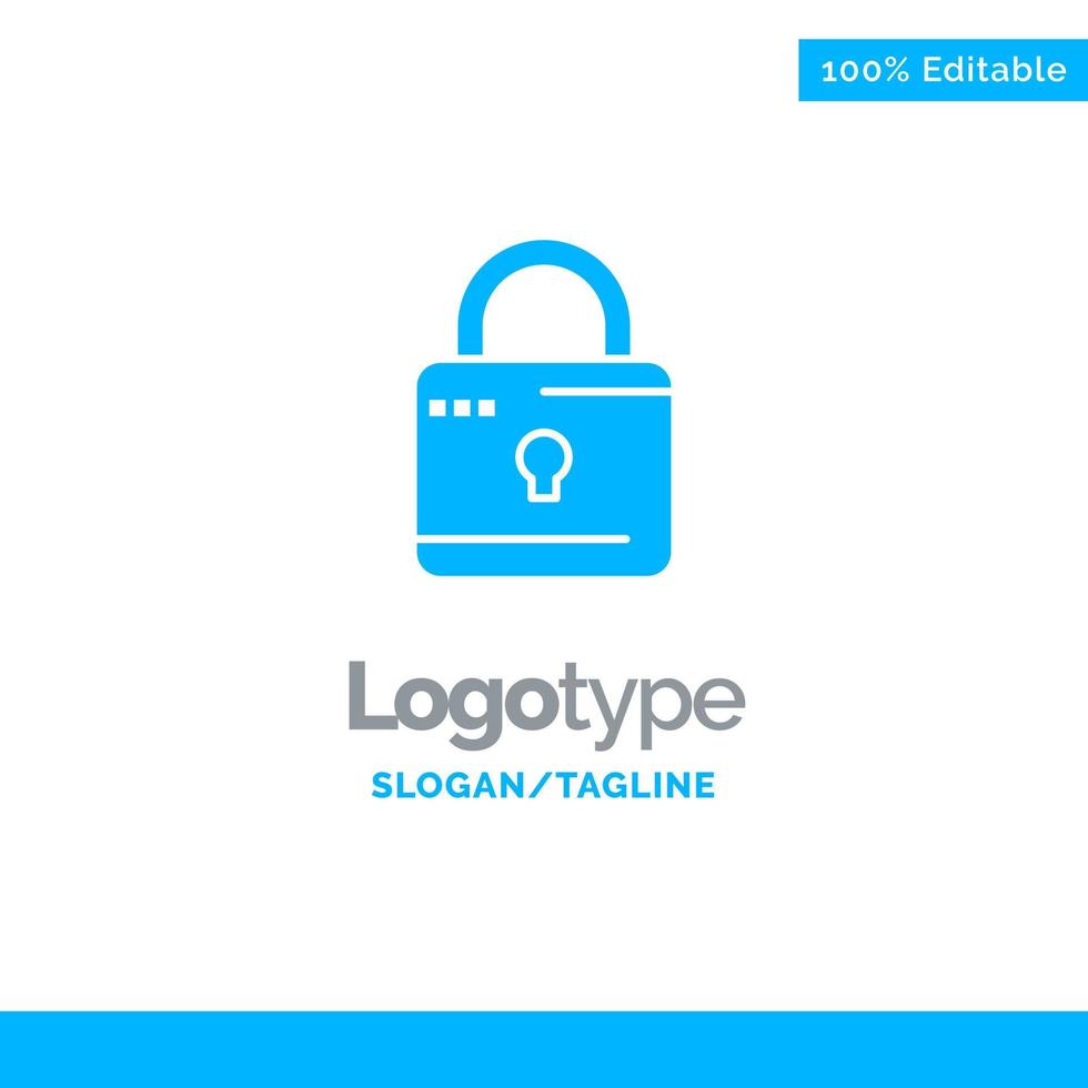Lock Computing Locked Security Blue Business Logo Template 15313453