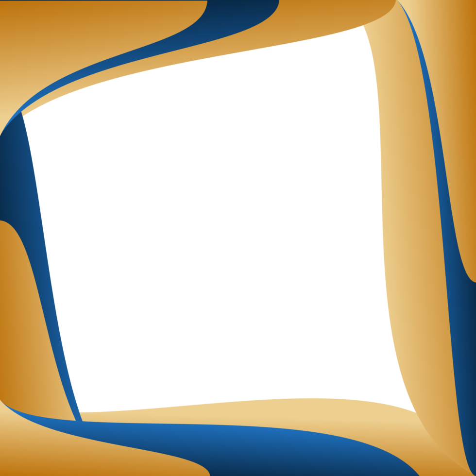 Abstract Modern Elegant Blue Gold Frame Border Social Media 15314465 Png