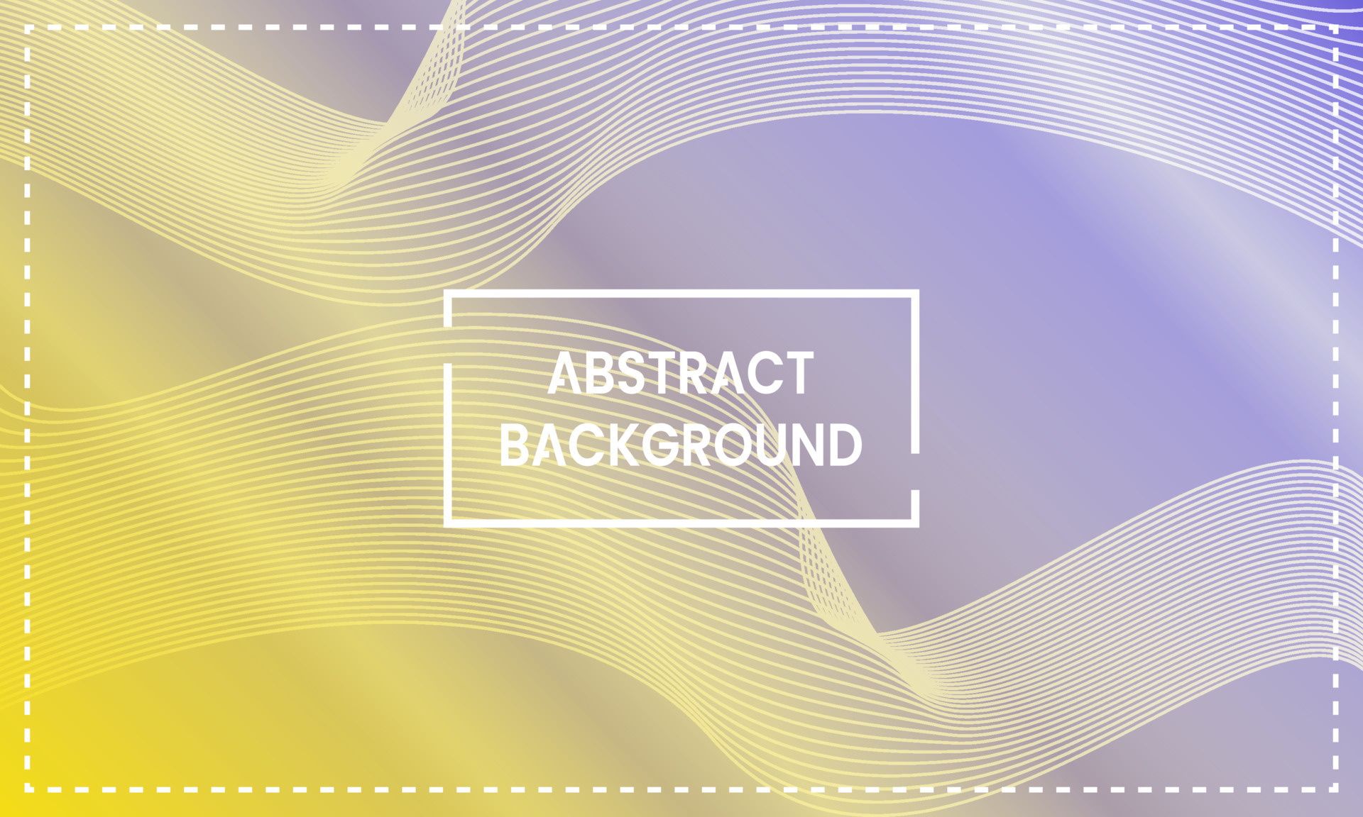 Soft Blue And Yellow Shiny Gradient Abstract Background With Frame And Wave Line Pattern Modern