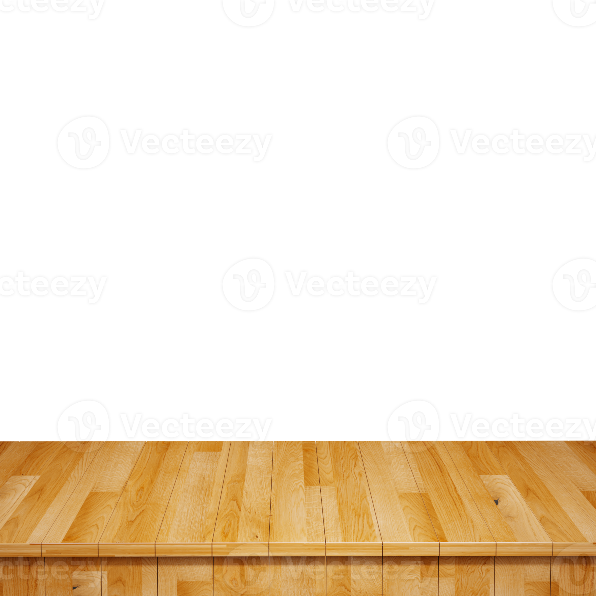 Wooden table foreground, wood table top front view 3d render isolated 15315645 PNG