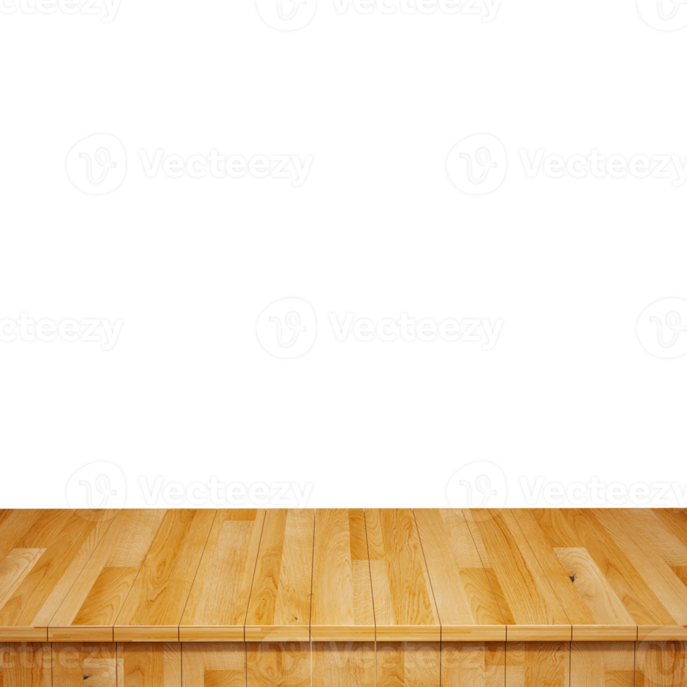 Wooden table foreground, wood table top front view 3d render isolated 15315645 PNG