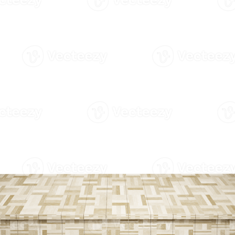 Wooden table foreground, wood table top front view 3d render isolated 15315675 PNG
