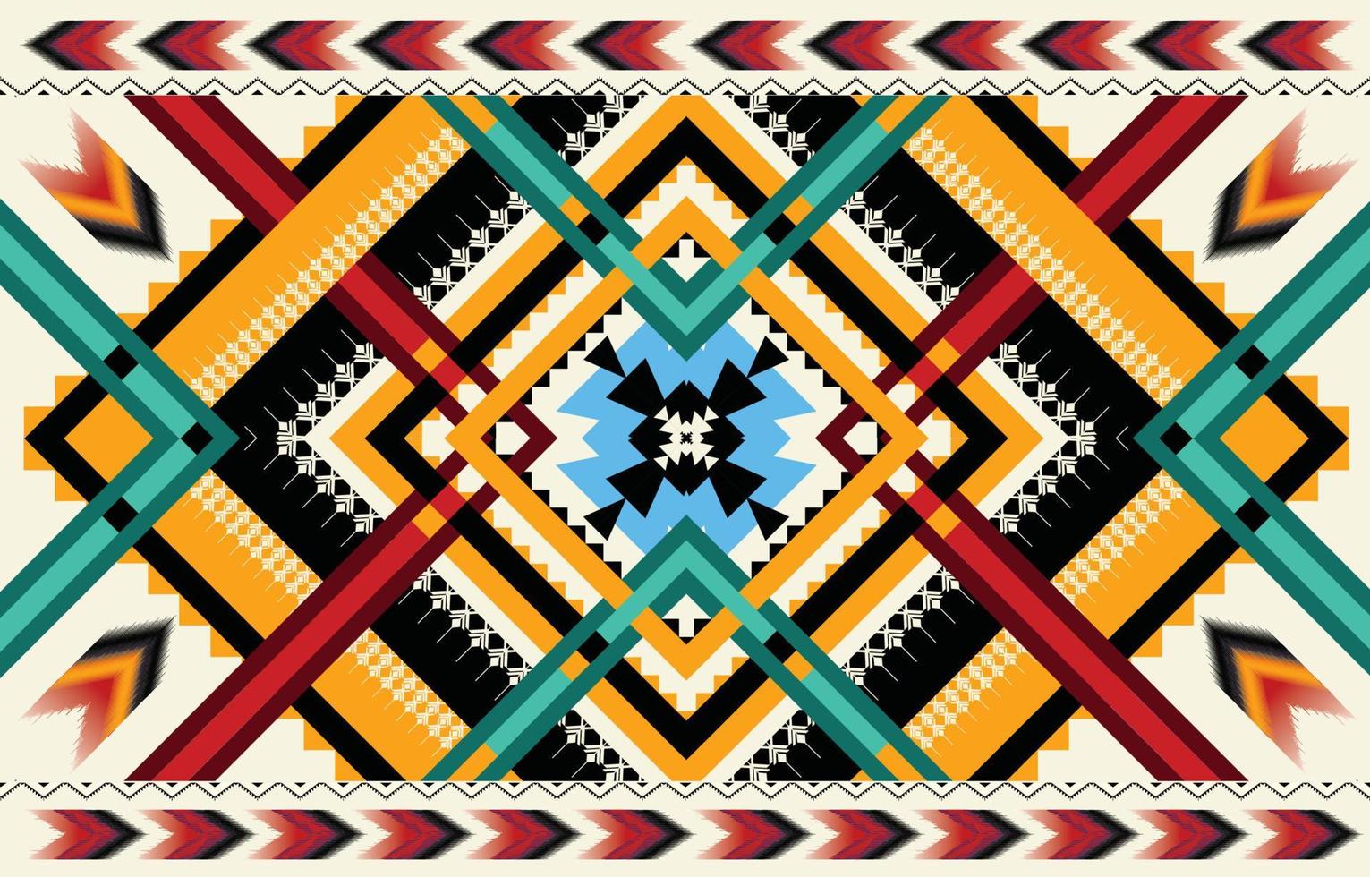 Abstract Ethnic Geometric Seamless Pattern Vector African Arab American Aztec Motif Pattern