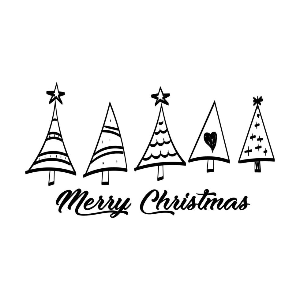 Merry Christmas Hand Drawn Lettering Banner 15322166 Vector Art At