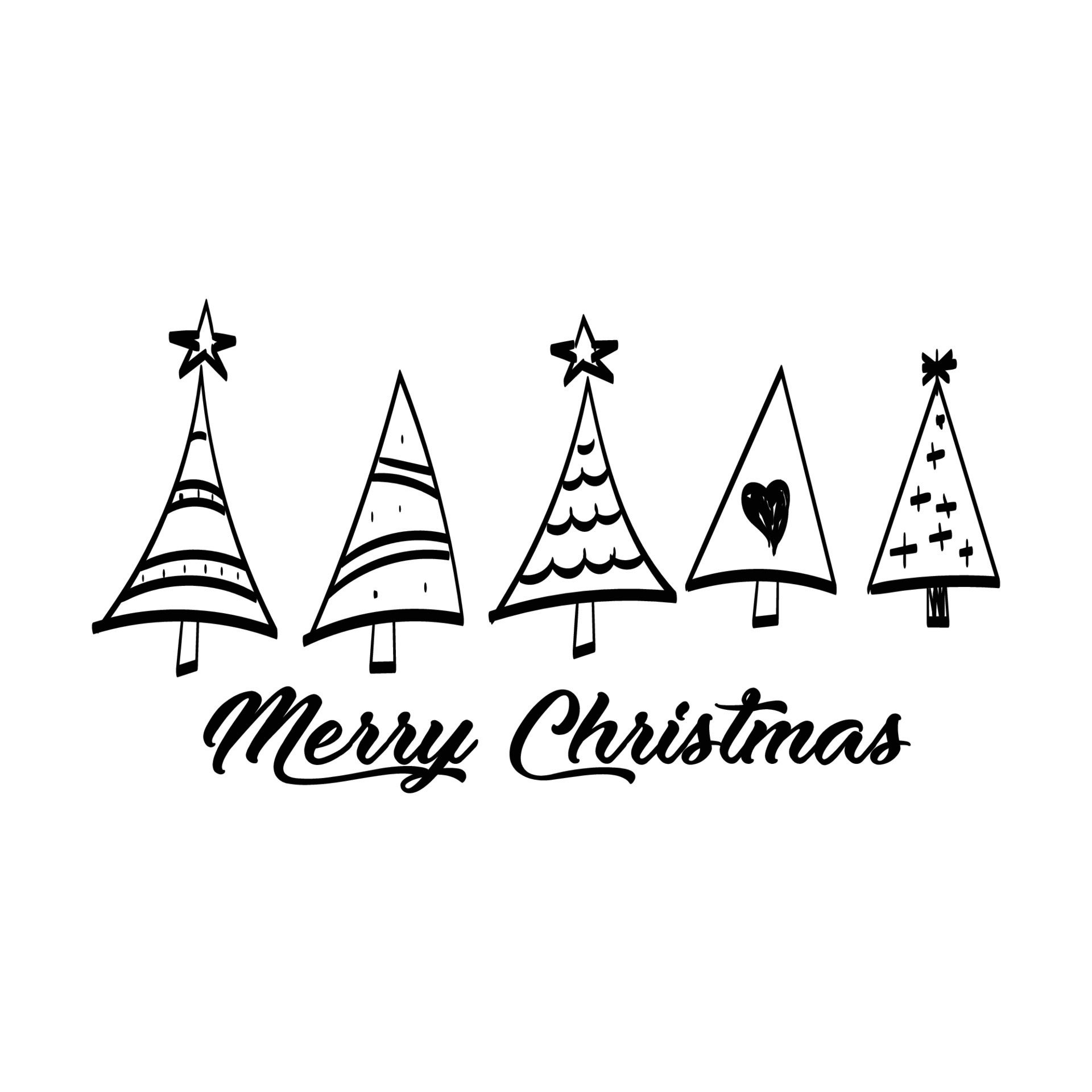 Merry Christmas Hand Drawn Lettering Banner 15322166 Vector Art At