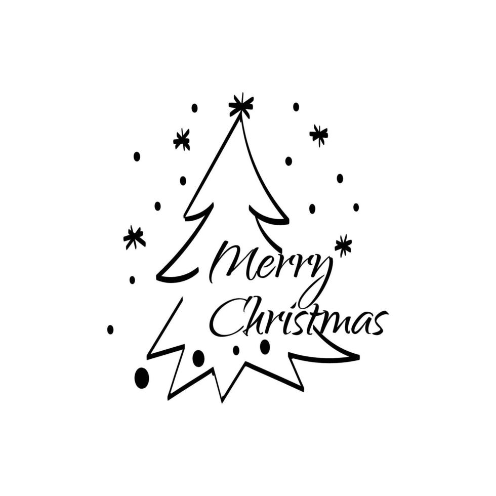 Merry Christmas Hand Drawn Lettering Banner 15322169 Vector Art At