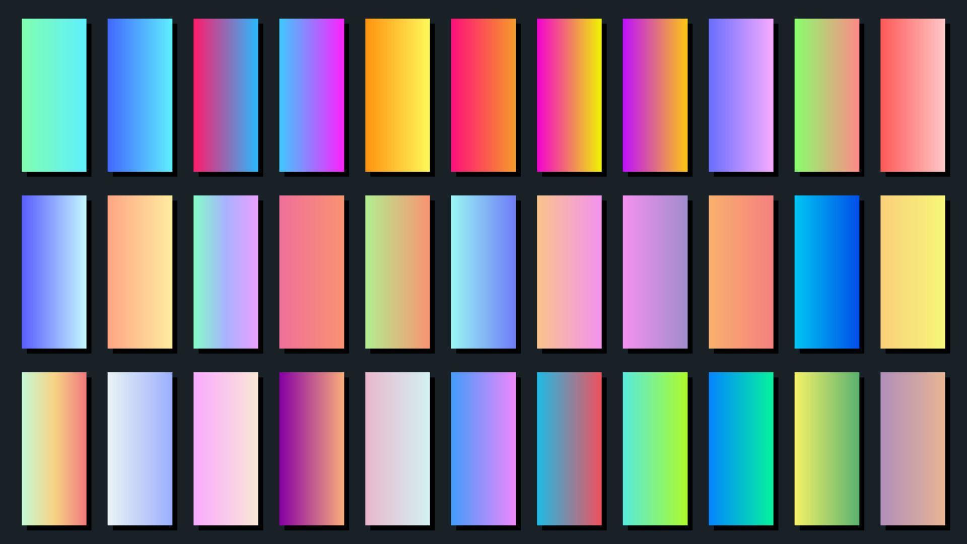 Colorful Linear Gradient Palette Swatches Set Webkit Template 15322868 ...