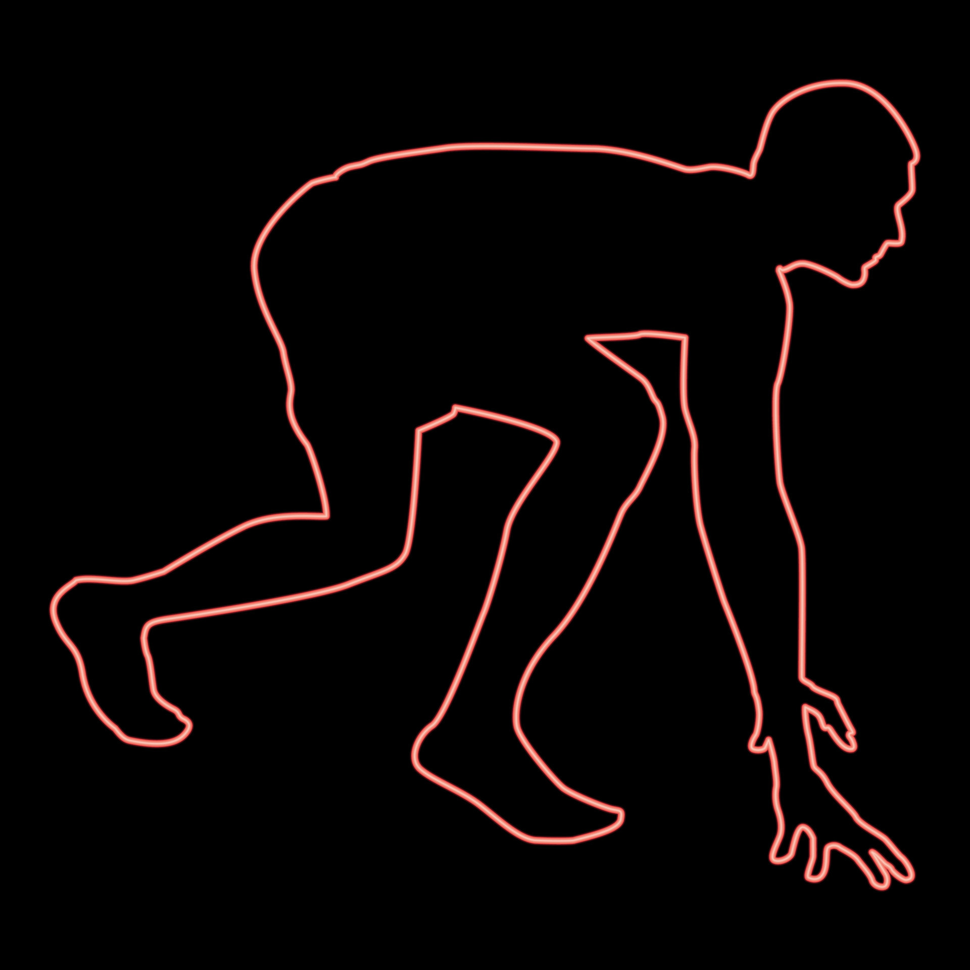 Neon runner preparing to start running start running runner in ready ... Neon runner preparing to start running start running runner in ready ...