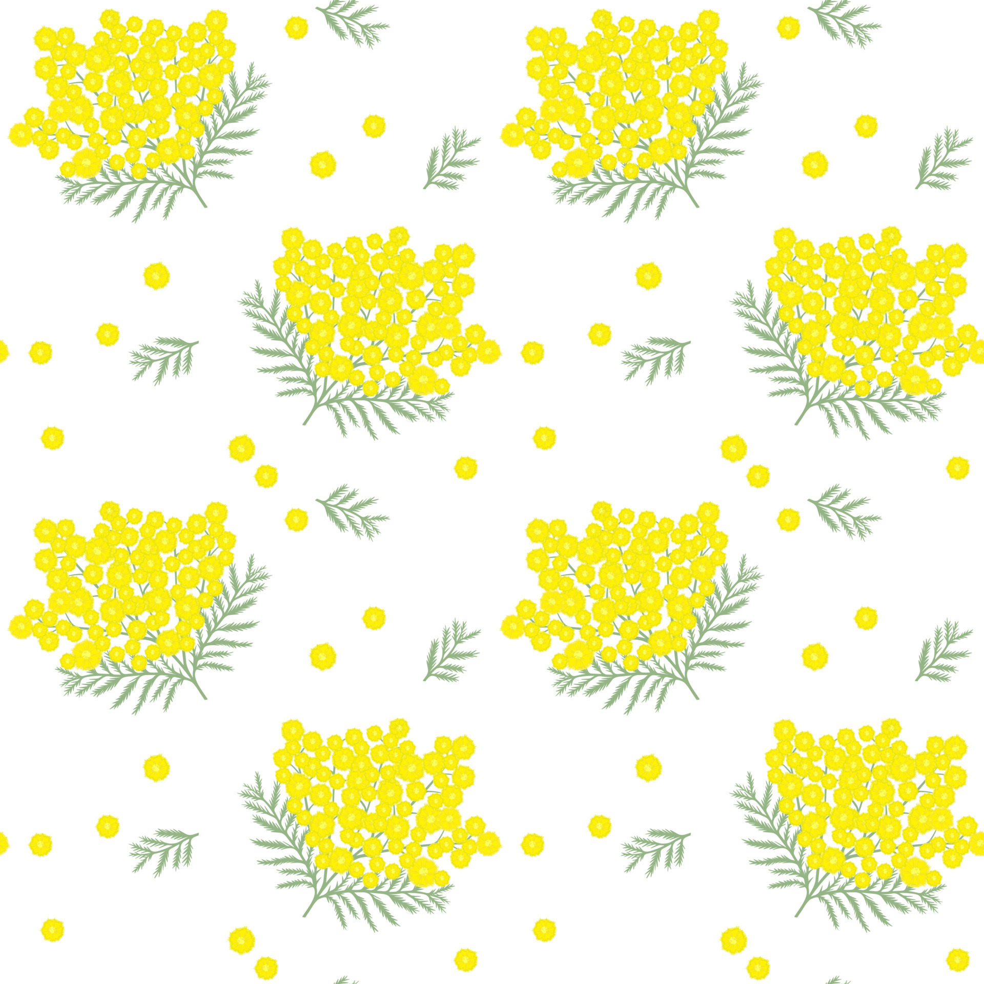 Seamless pattern with mimosa. Spring yellow flowers. 15323784 Vector ...