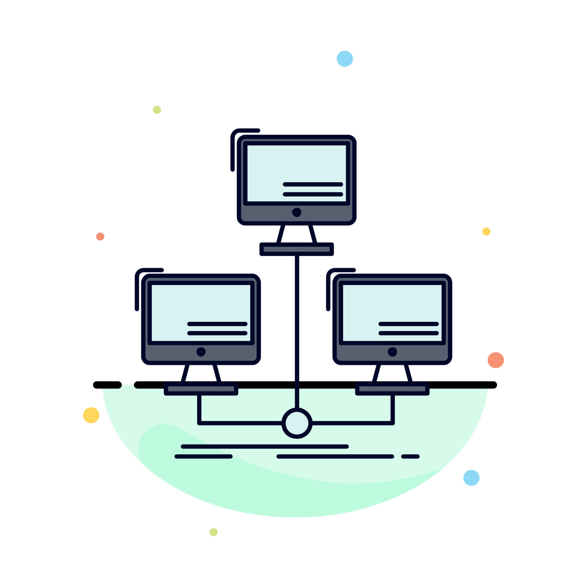 Database Distributed Connection Network Computer Flat Color Icon Vector 15323956 Vector Art At