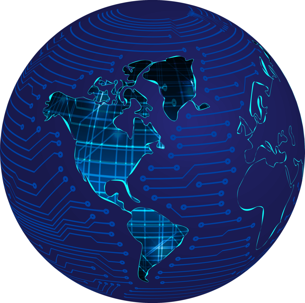 Tecnología Moderna Mundo Mapa Globo Crop Out 15328093 Png