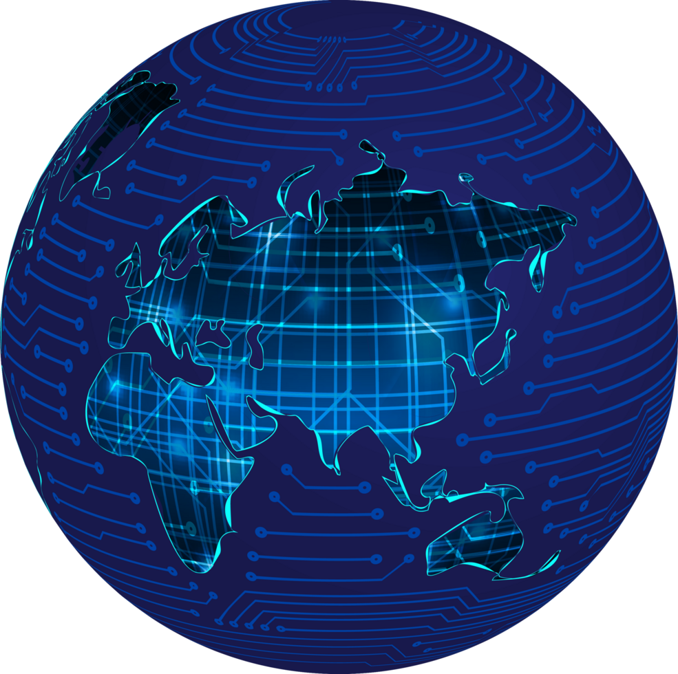 Tecnología Moderna Mundo Mapa Globo Crop Out 15328105 Png