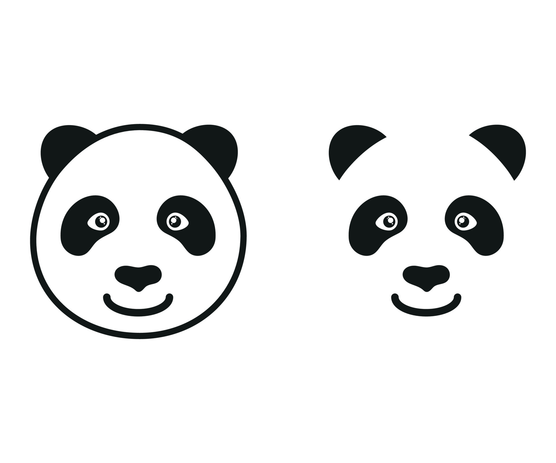 Cute Panda Face Cartoon Character Vector Design Illustration Clipart