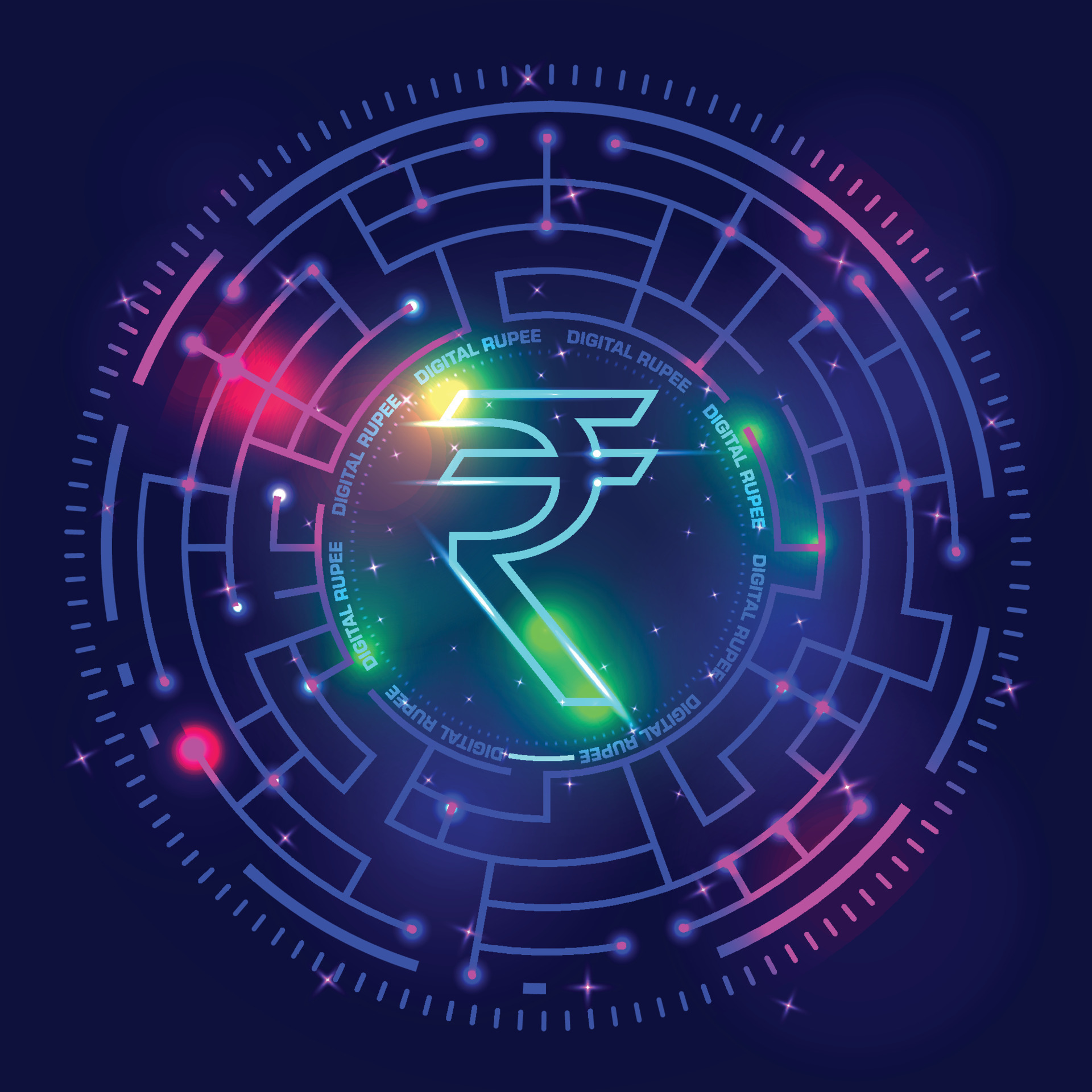 Digital Rupee or E-Rupee creative concept. Digital money. Vector ... Digital Rupee or E-Rupee creative concept. Digital money. Vector ...