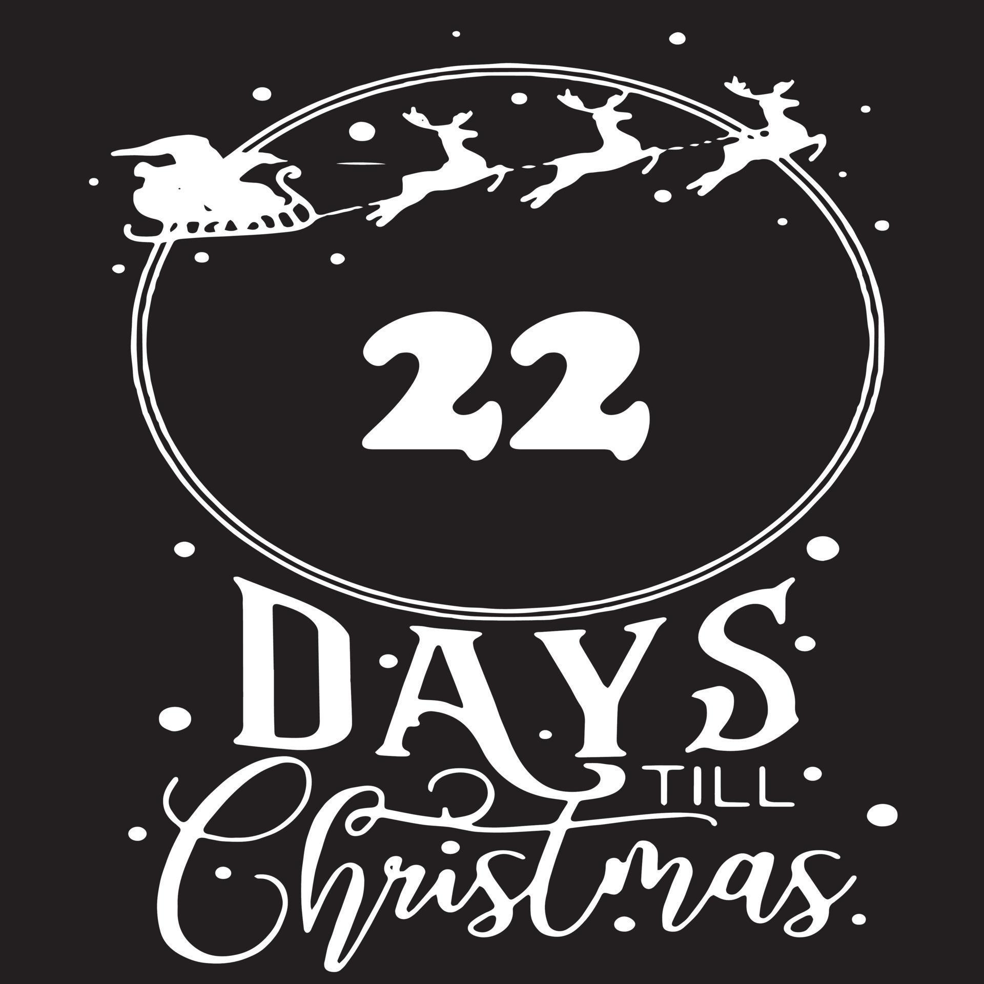 22 Days until Christmas , simple black logo with white patterns on it 15335238 Vector Art at ...