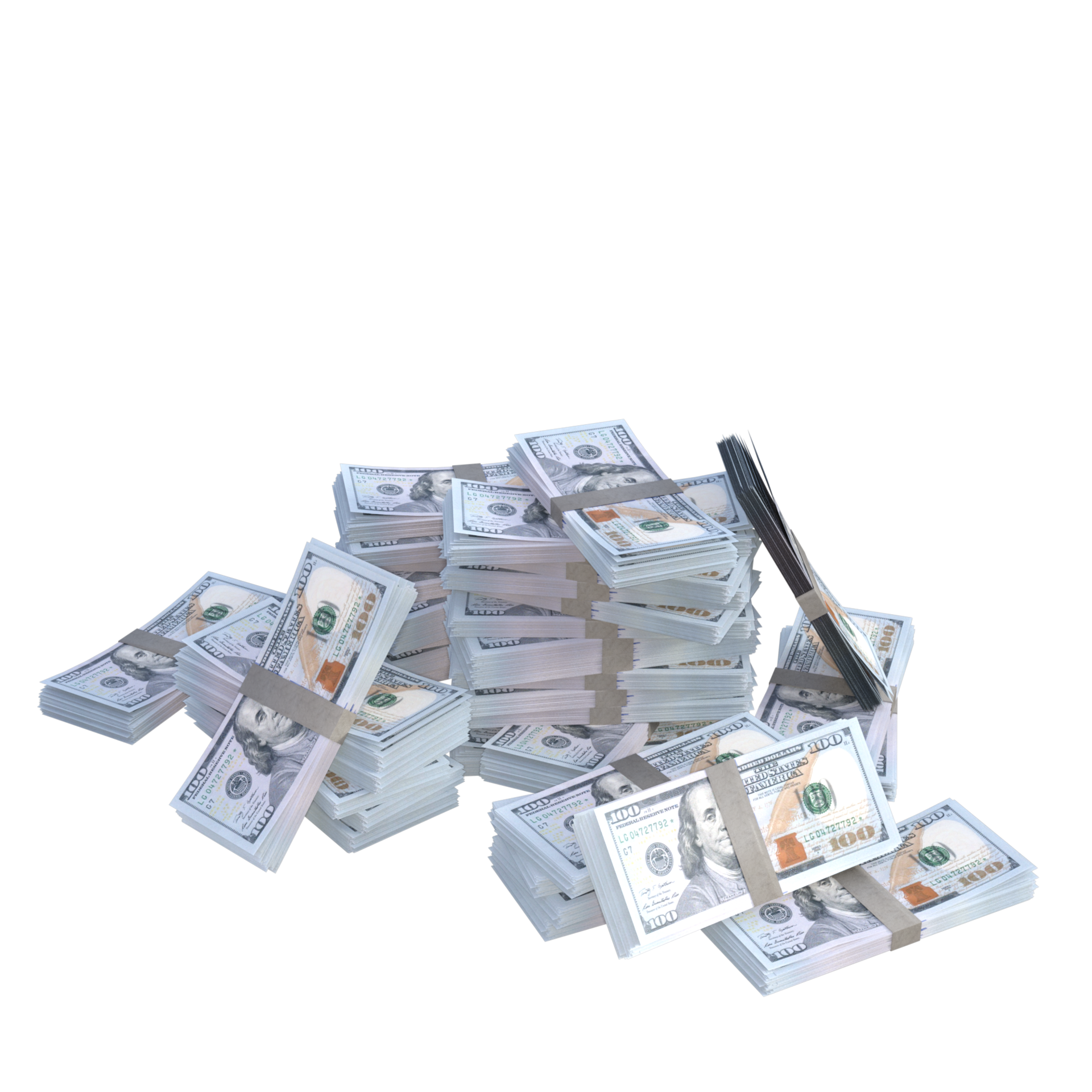 100 Dollars Millions 3d Rendering 15337327 PNG