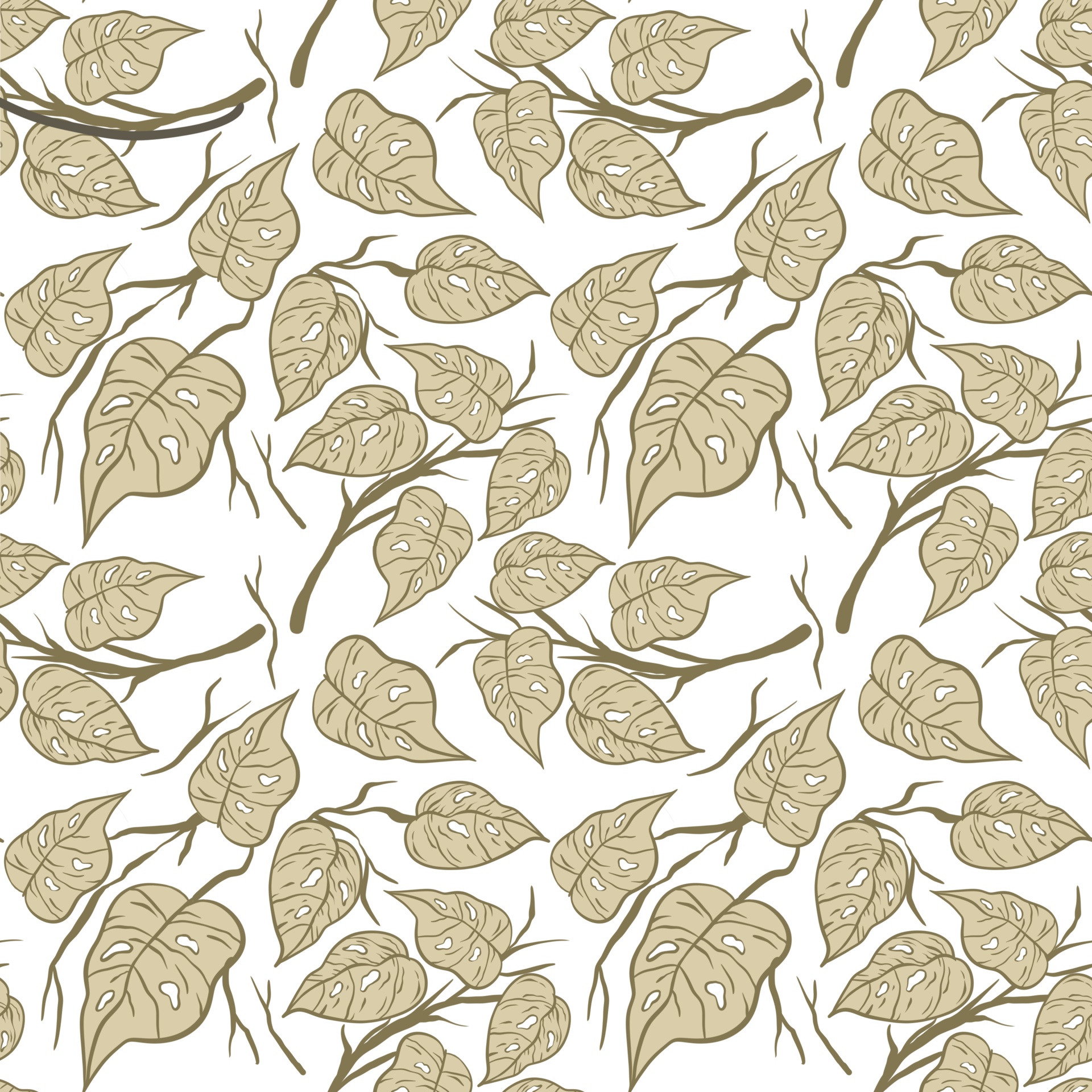 elegant seamless pattern with hand-drawn leaves 15339257 PNG