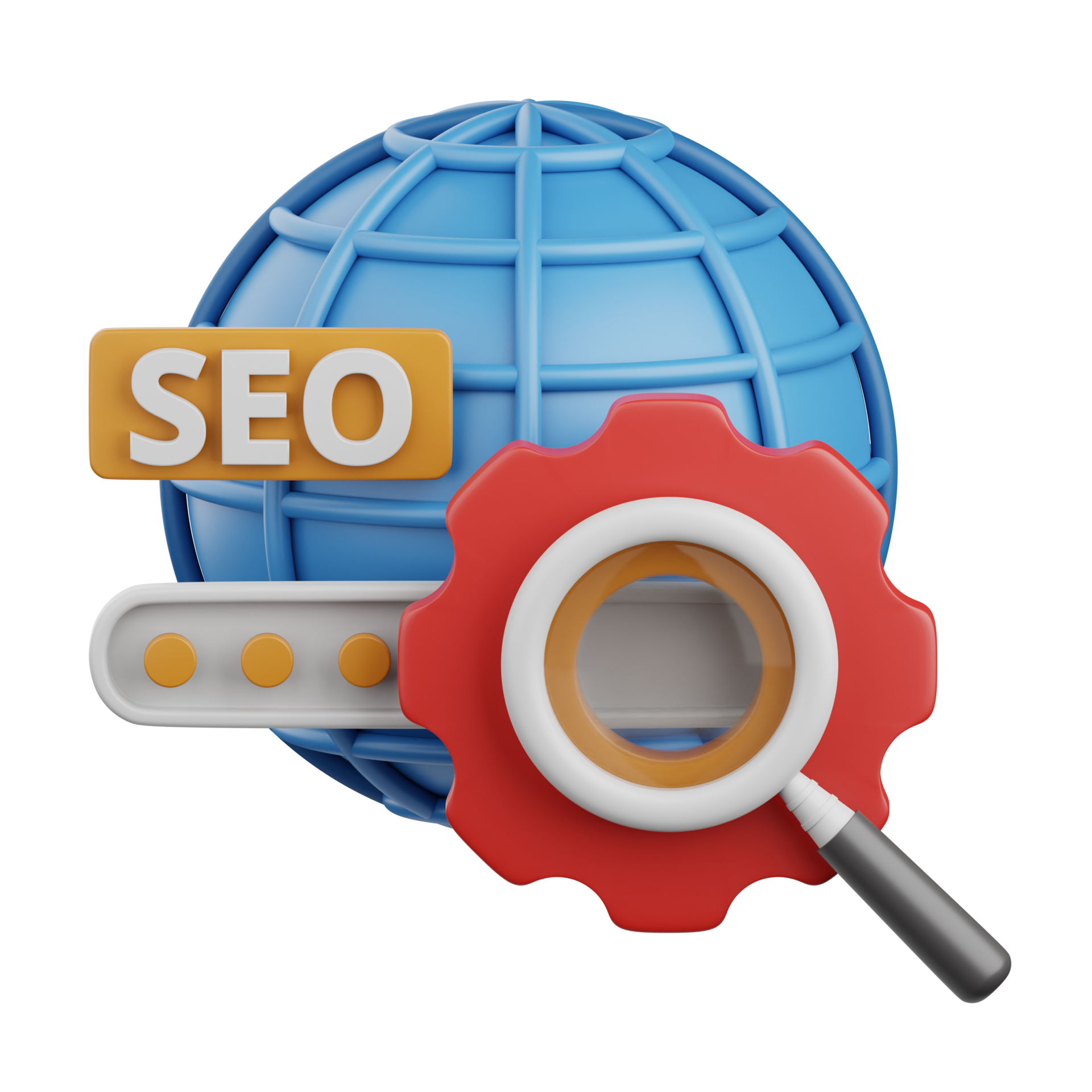 3d rendering seo isolated useful for marketing, advertising, advertisement and promotion design ...