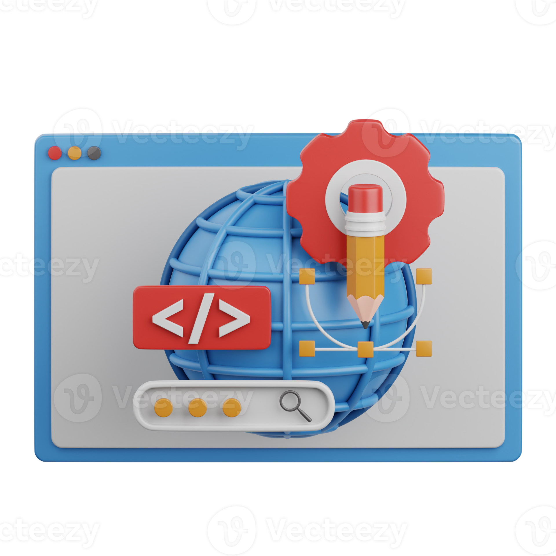3d Rendering Web Development Isolated Useful For Marketing Advertising Advertisement And