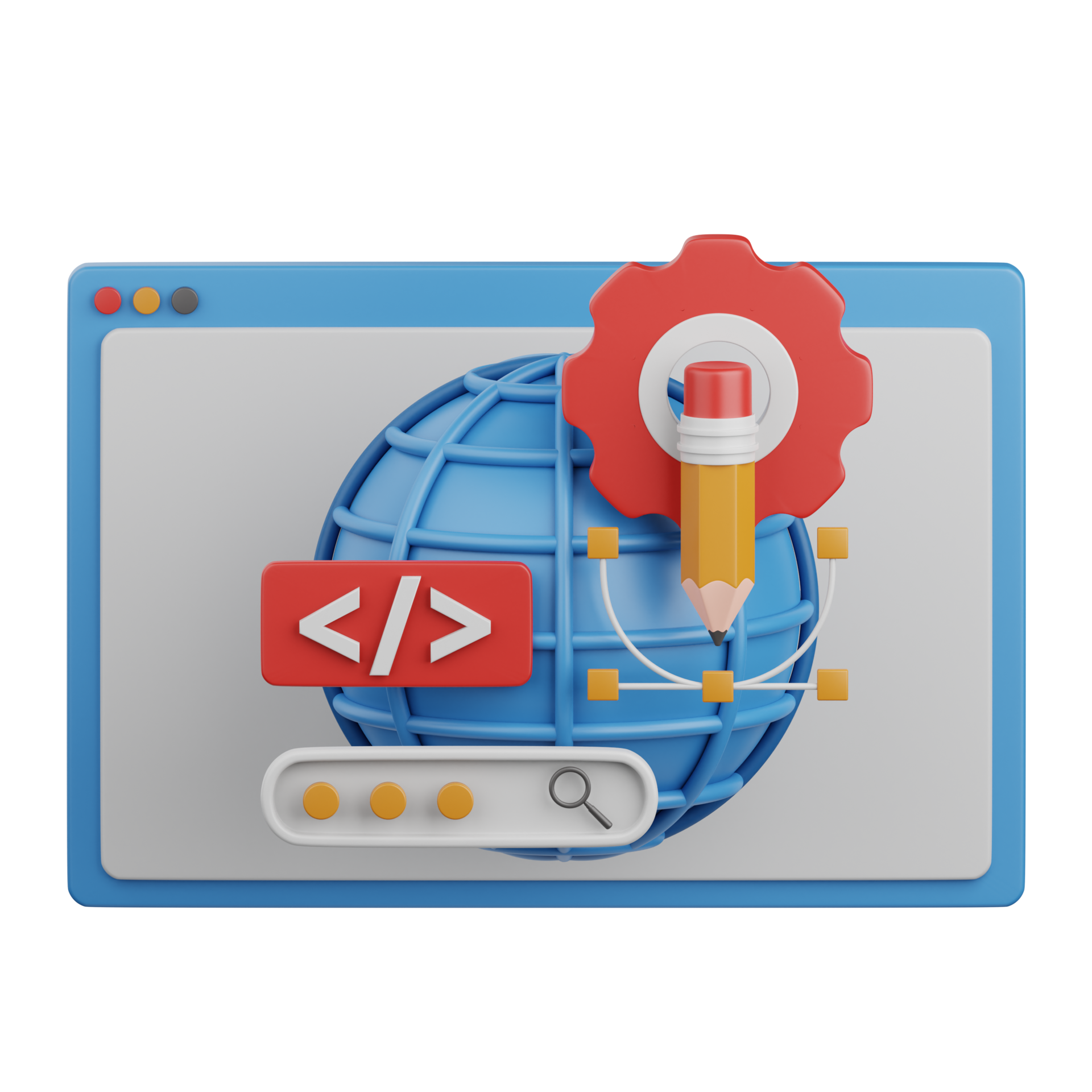 3d Rendering Web Development Isolated Useful For Marketing Advertising Advertisement And