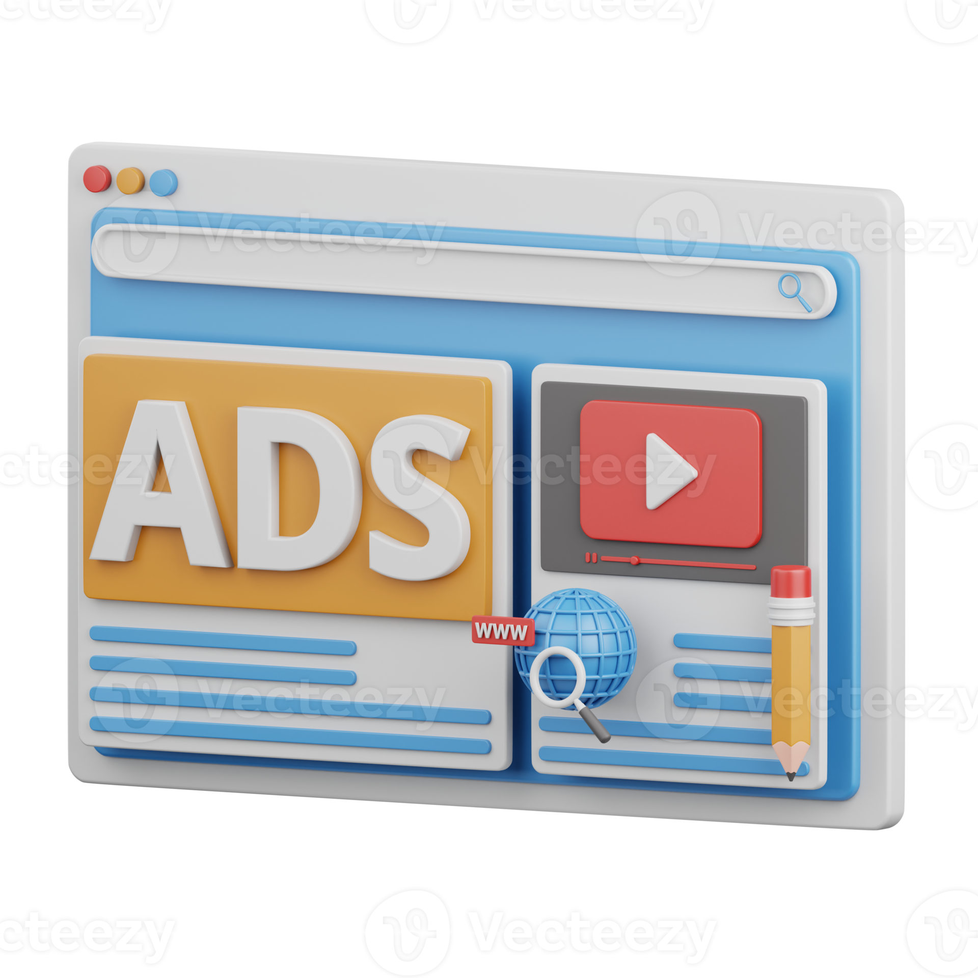 3d Rendering Web Ads Isolated Useful For Marketing Advertising Advertisement And Promotion