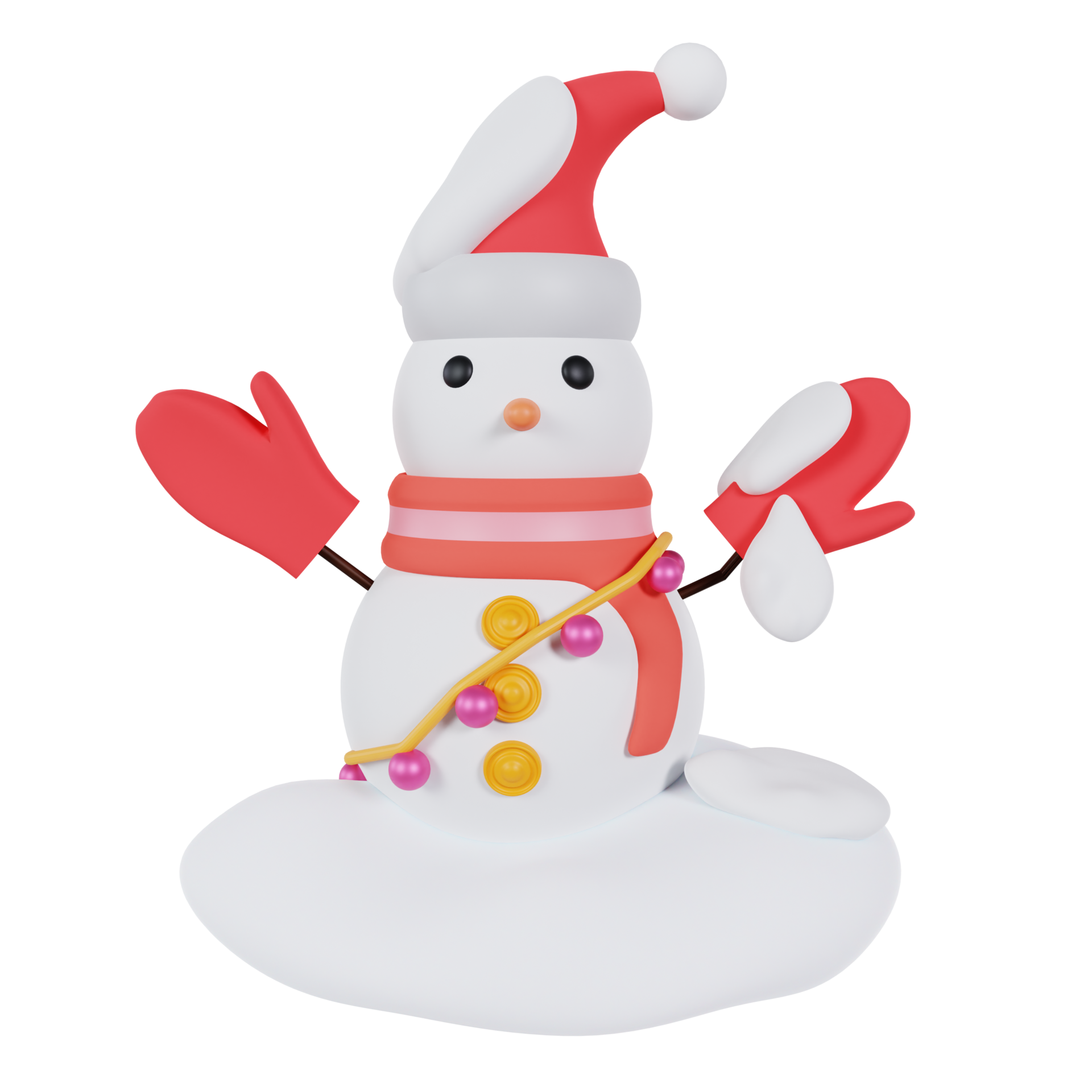 Christmas Snowman 3d Illustration 15341088 Png