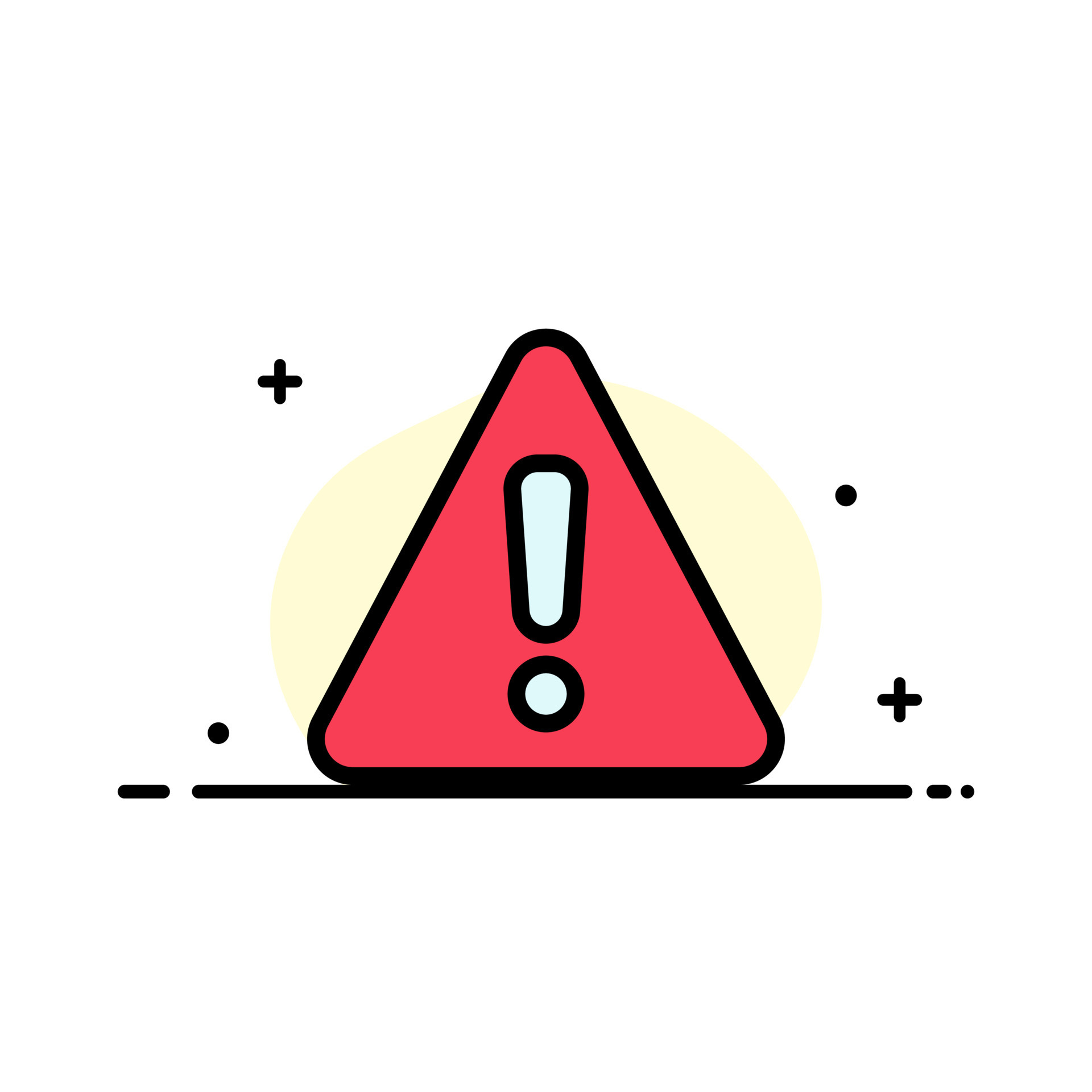 Alert Danger Warning Sign Business Flat Line Filled Icon Vector Banner