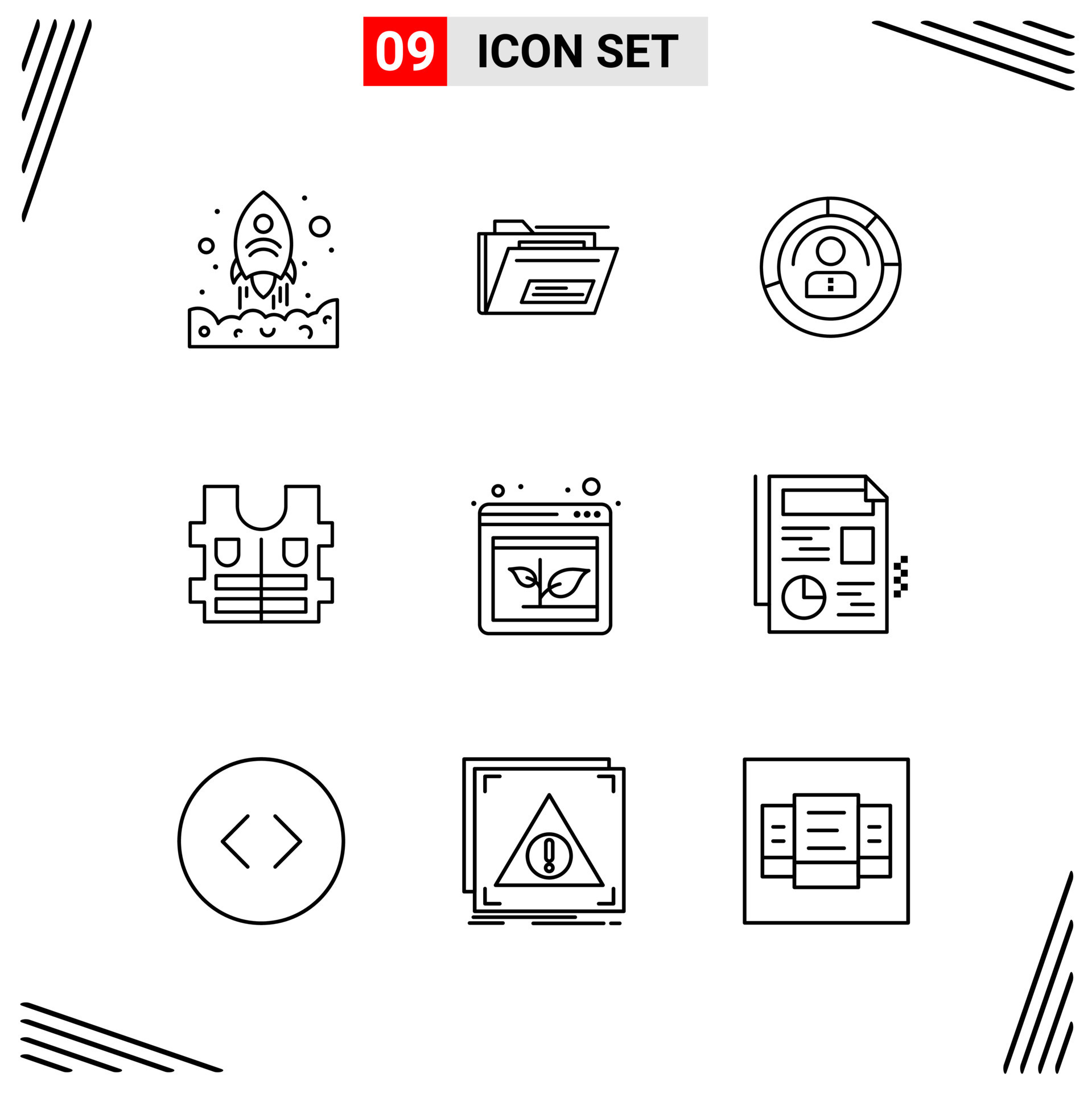 9 Icons Line Style Grid Based Creative Outline Symbols For Website Design Simple Line Icon Signs