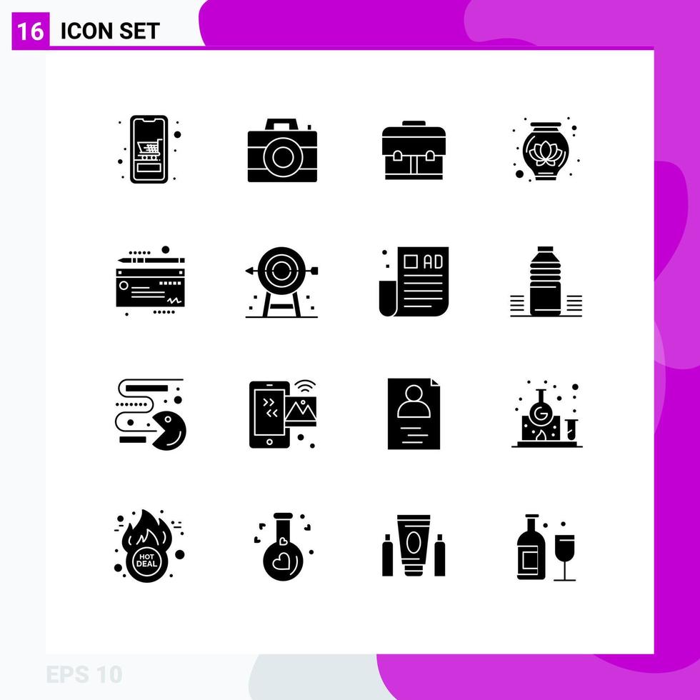 16 Universal Solid Glyphs Set For Web And Mobile Applications Payment Money Technology