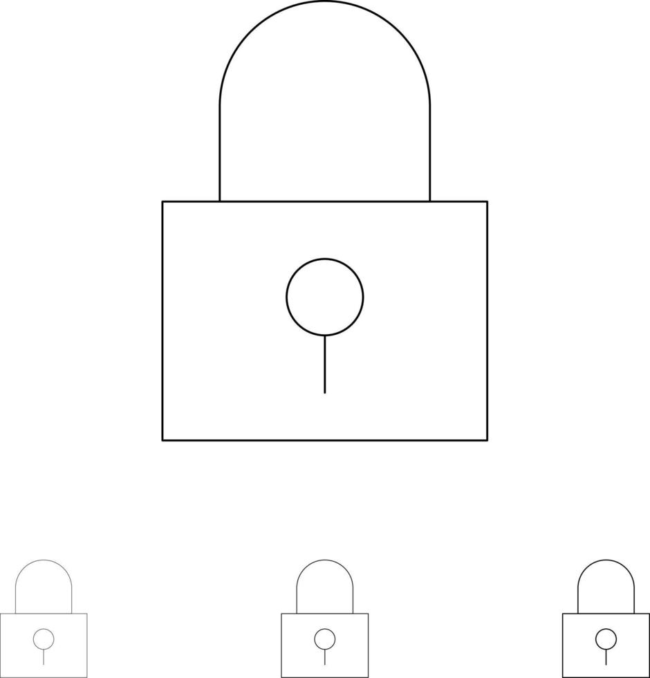 Lock Password Password Lock Secure Password Bold And Thin Black Line