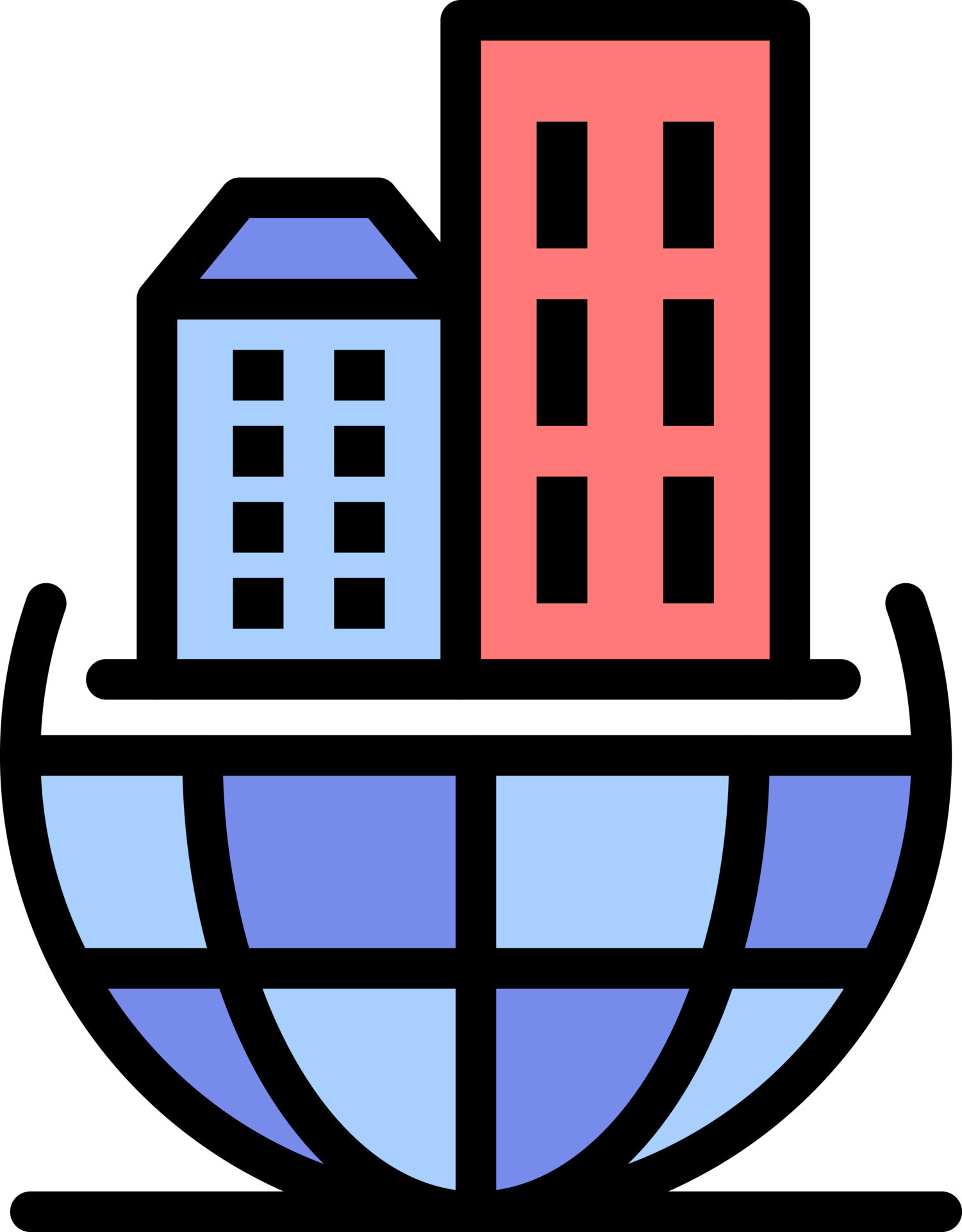 Global Organization Architecture Business Sustainable Flat Color Icon Vector Icon Banner