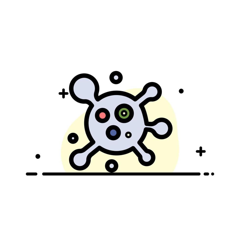 Atom Molecule Science Business Flat Line Filled Icon Vector Banner Template 15360344 Vector Art