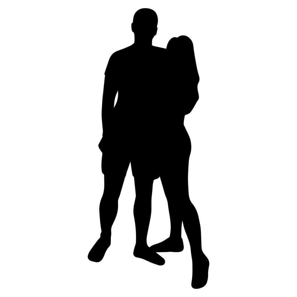 Loving Heterosexual Couple Silhouette 15360409 Vector Art At Vecteezy