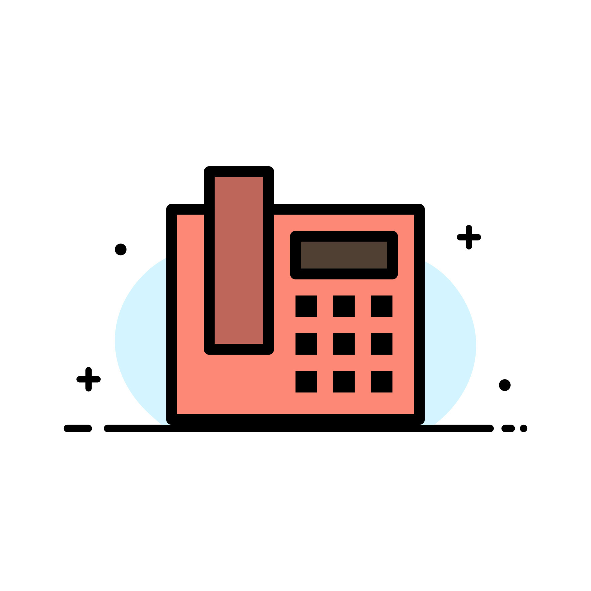 Phone Telephone Call Business Flat Line Filled Icon Vector Banner Template 15360936 Vector Art