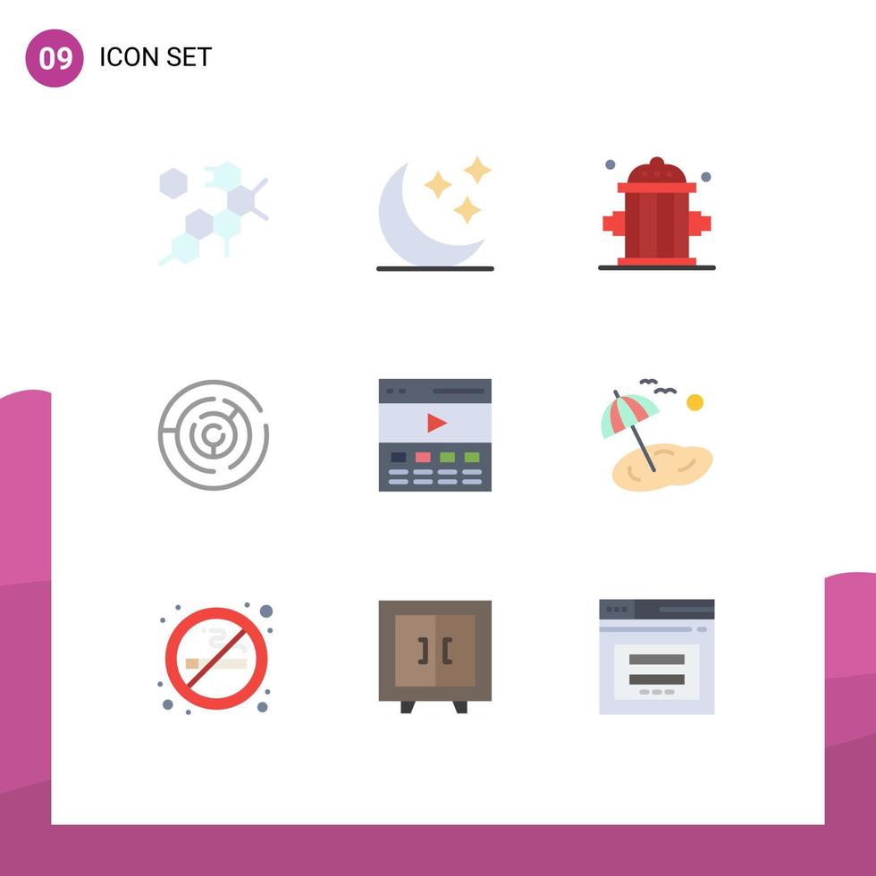 9 Thematic Vector Flat Colors And Editable Symbols Of Header Point Clipart Target Arrow Editable