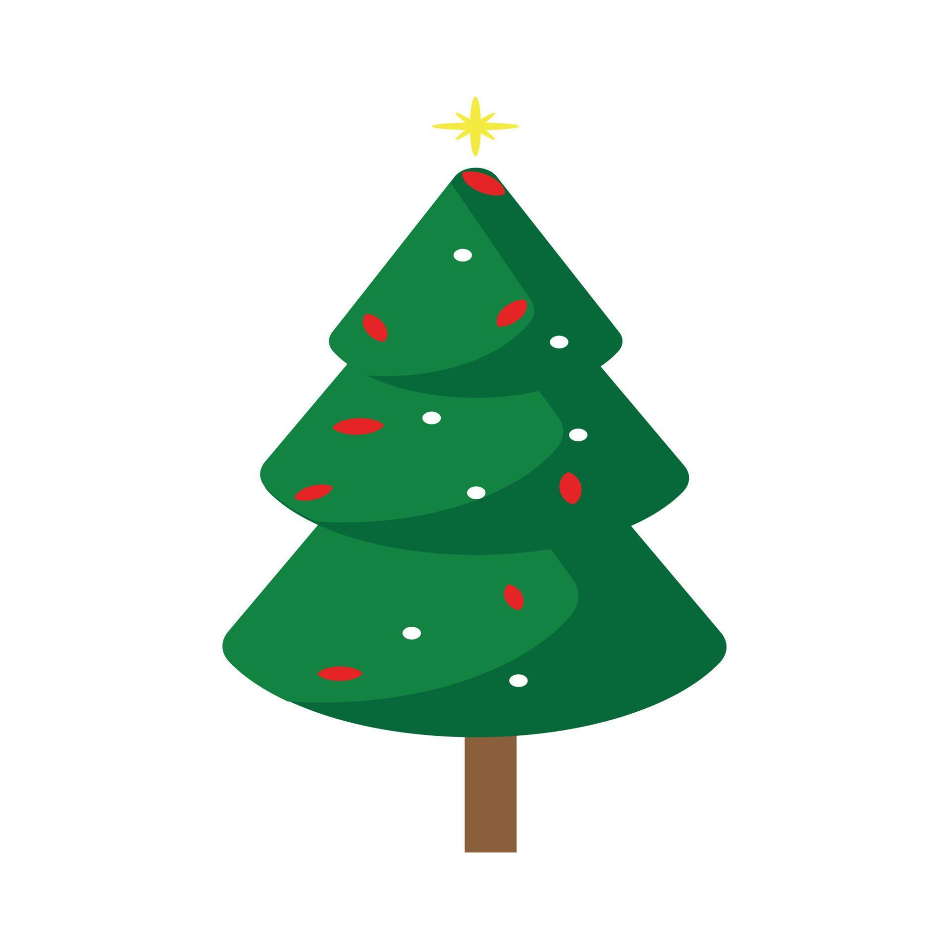 Christmas tree flat vector 15364435 Vector Art at Vecteezy